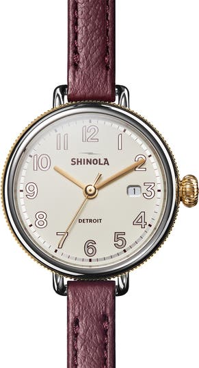 Shinola Birdy Gift Set Double Wrap Leather Strap Watch, 38mm | Nordstrom