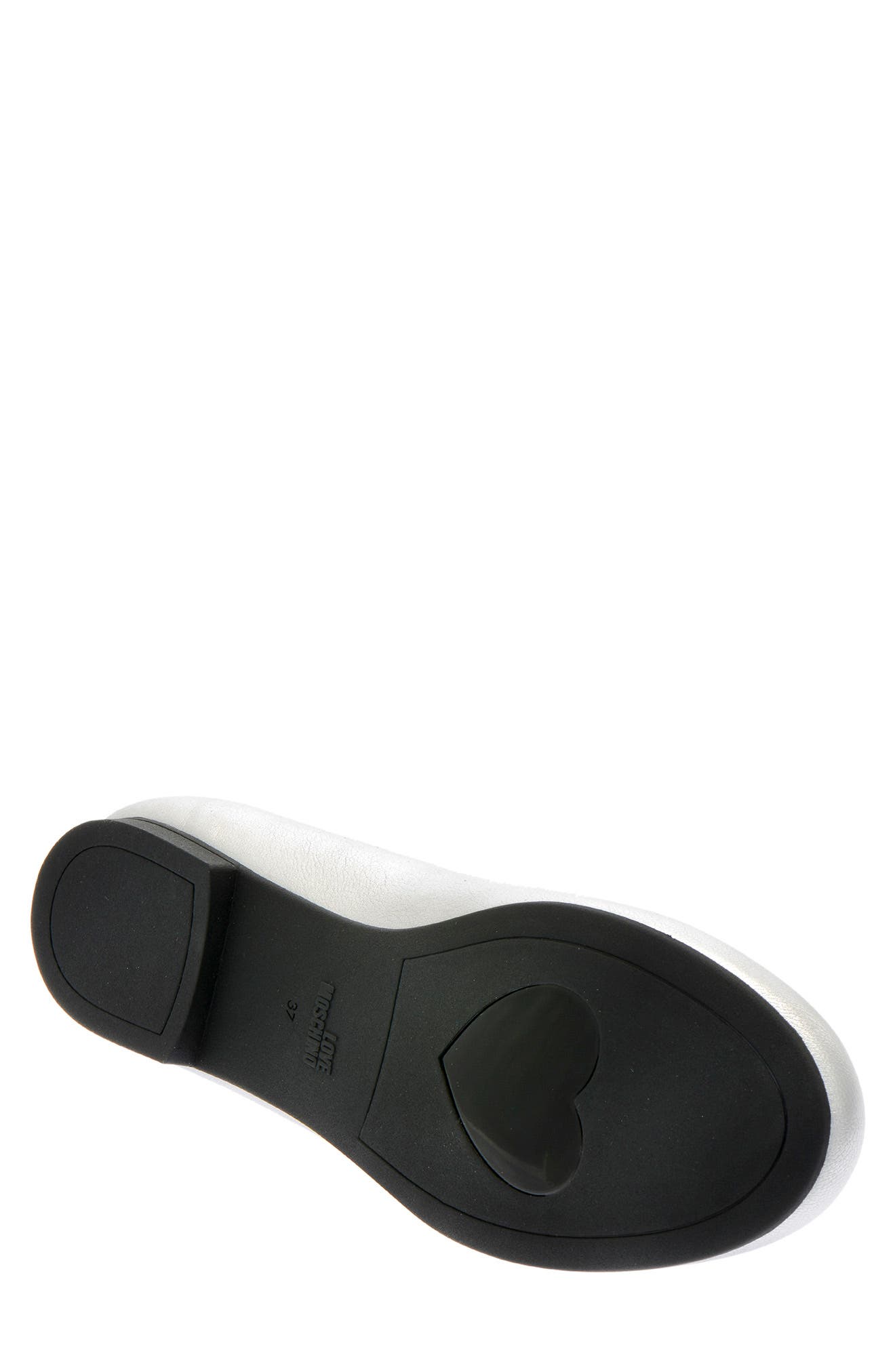 Love Moschino Logo Print Metallic Ballet Flat | Nordstromrack