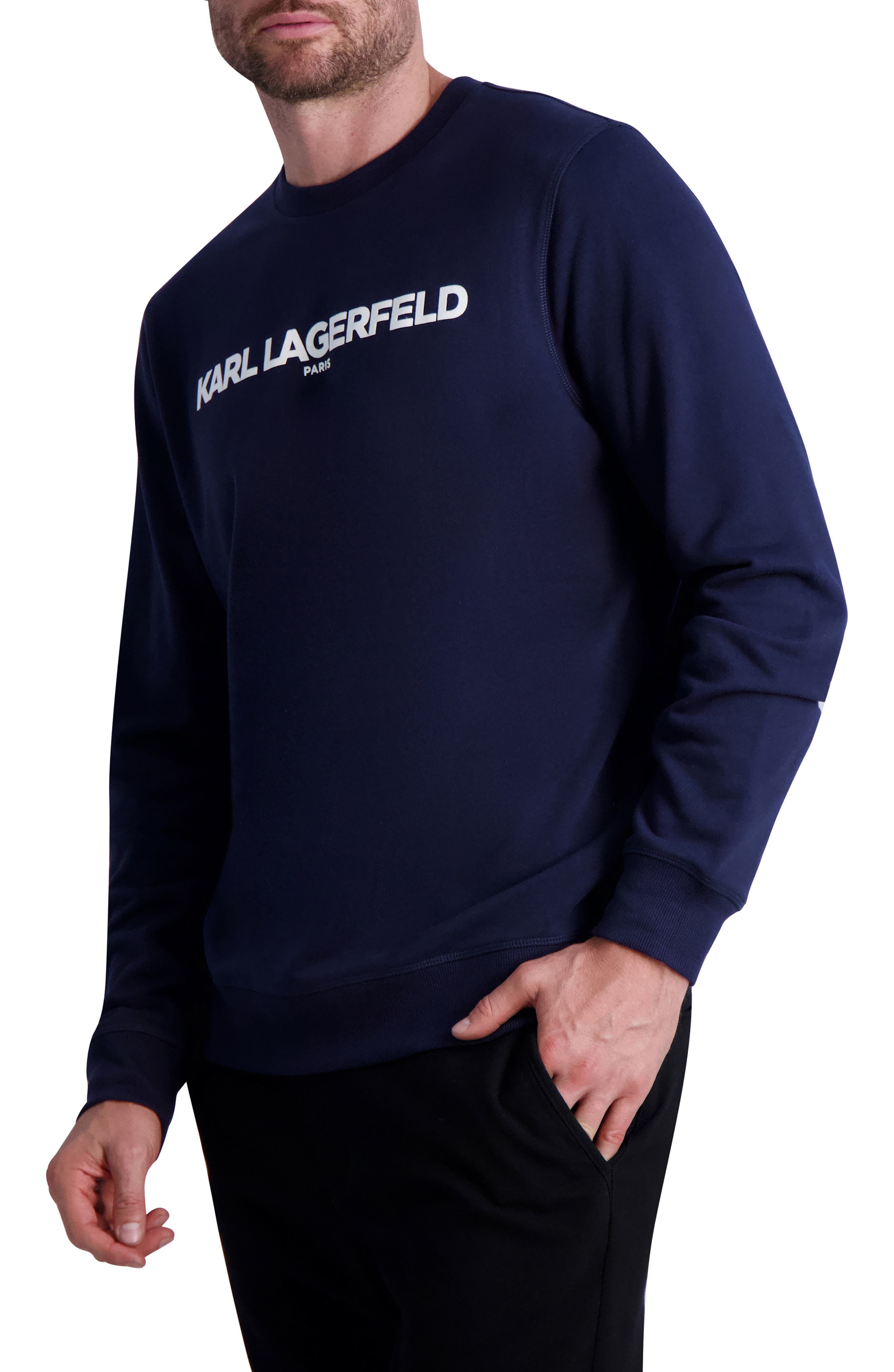 KARL LAGERFELD PARIS French Terry Logo Sweatshirt | Nordstromrack