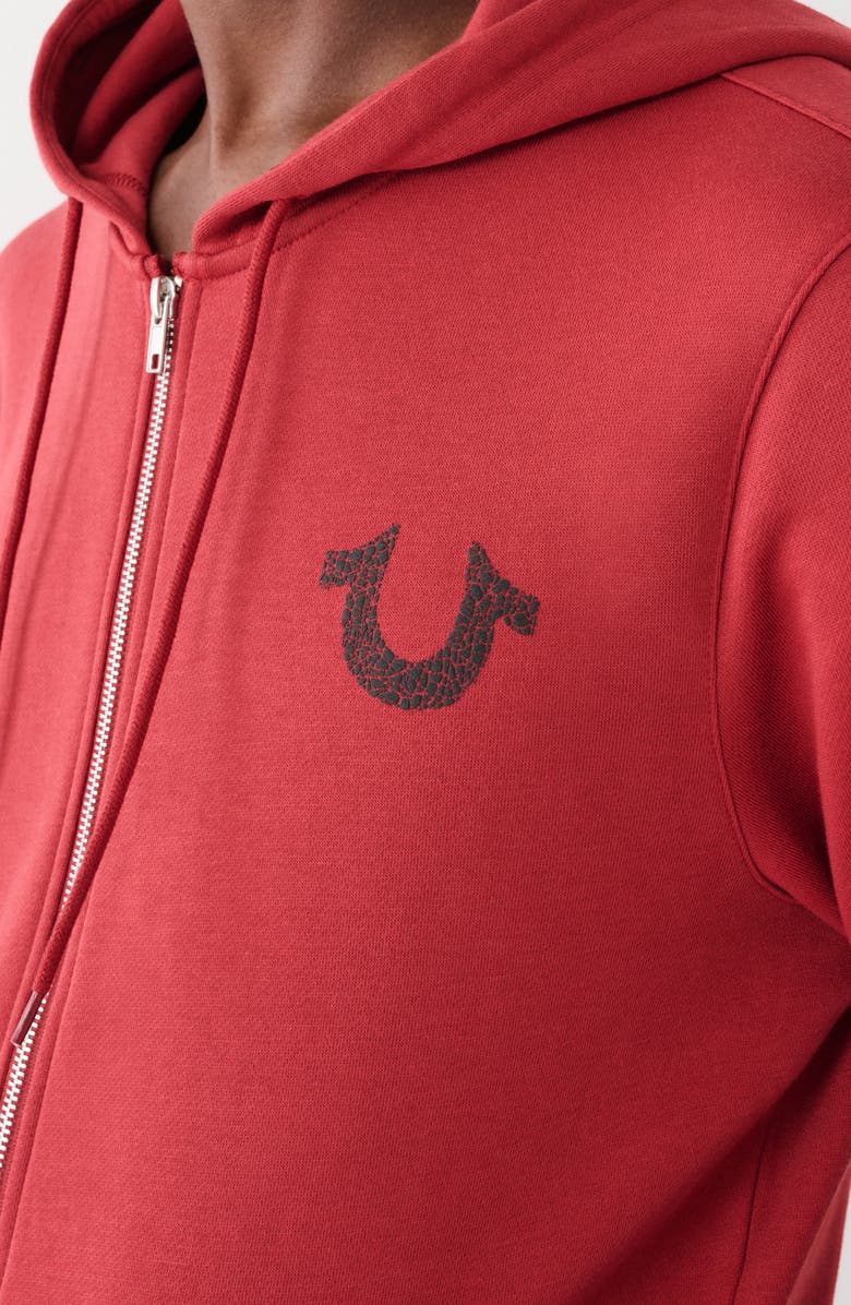 True Religion Textured Logo Zip-Up Hoodie | Nordstromrack