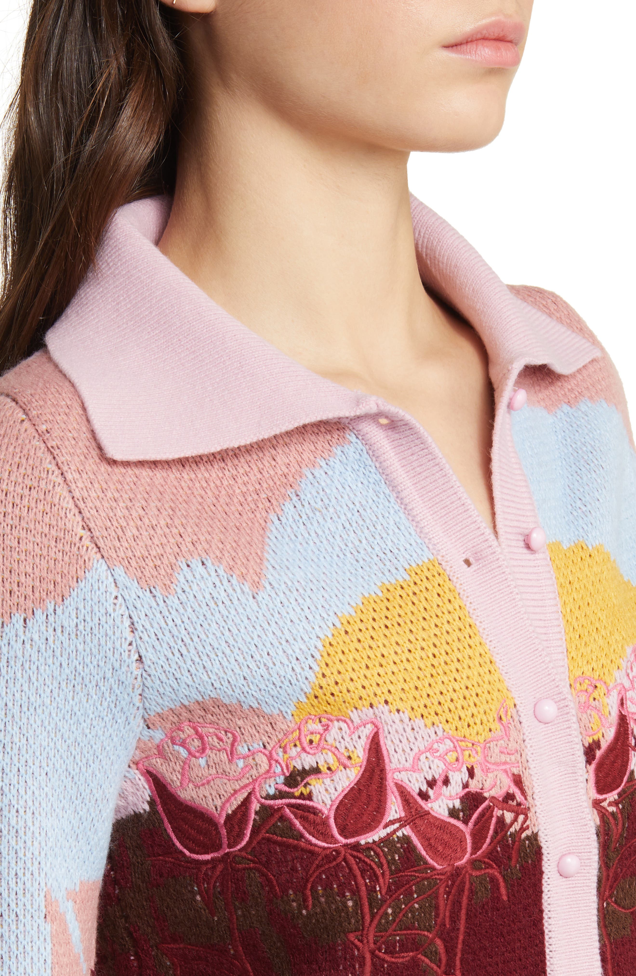 House of Sunny Garden of Eden Tripper Intarsia Cardigan | Nordstromrack