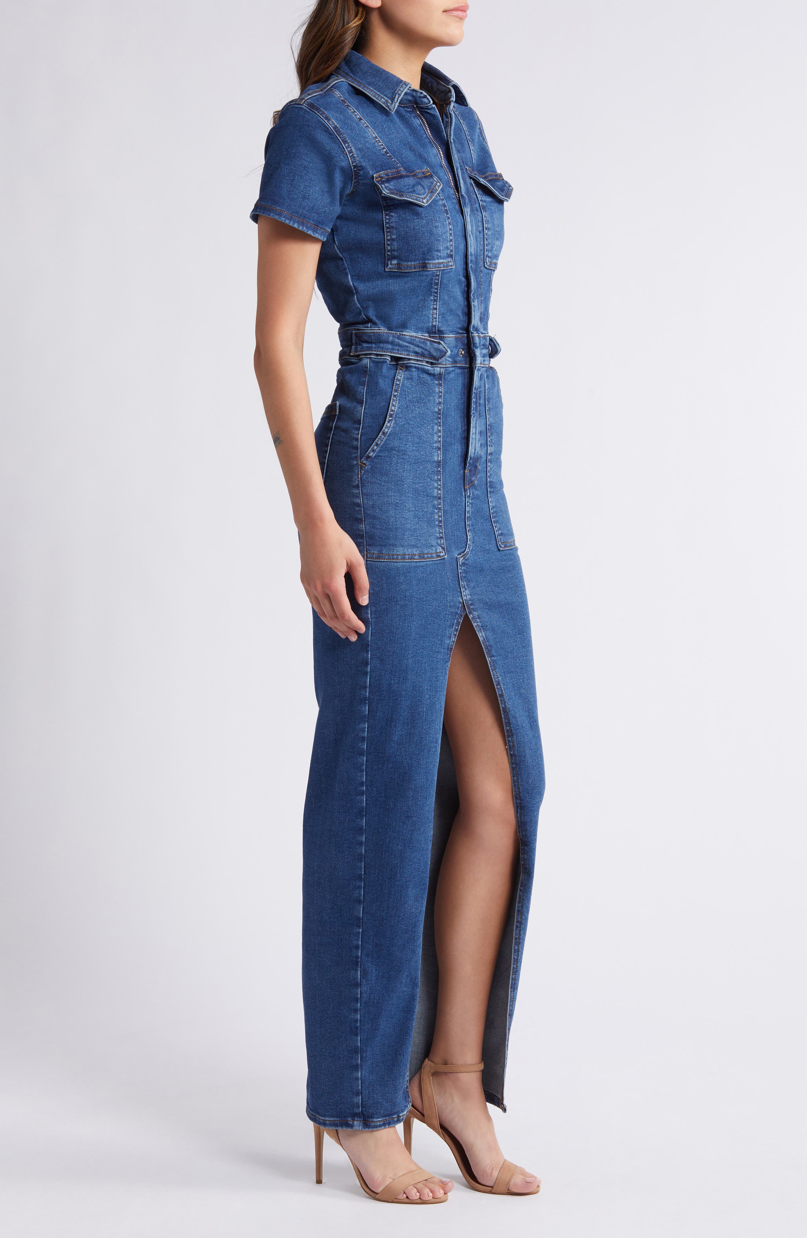 Good American Fit for Success Denim Maxi Dress | Nordstromrack