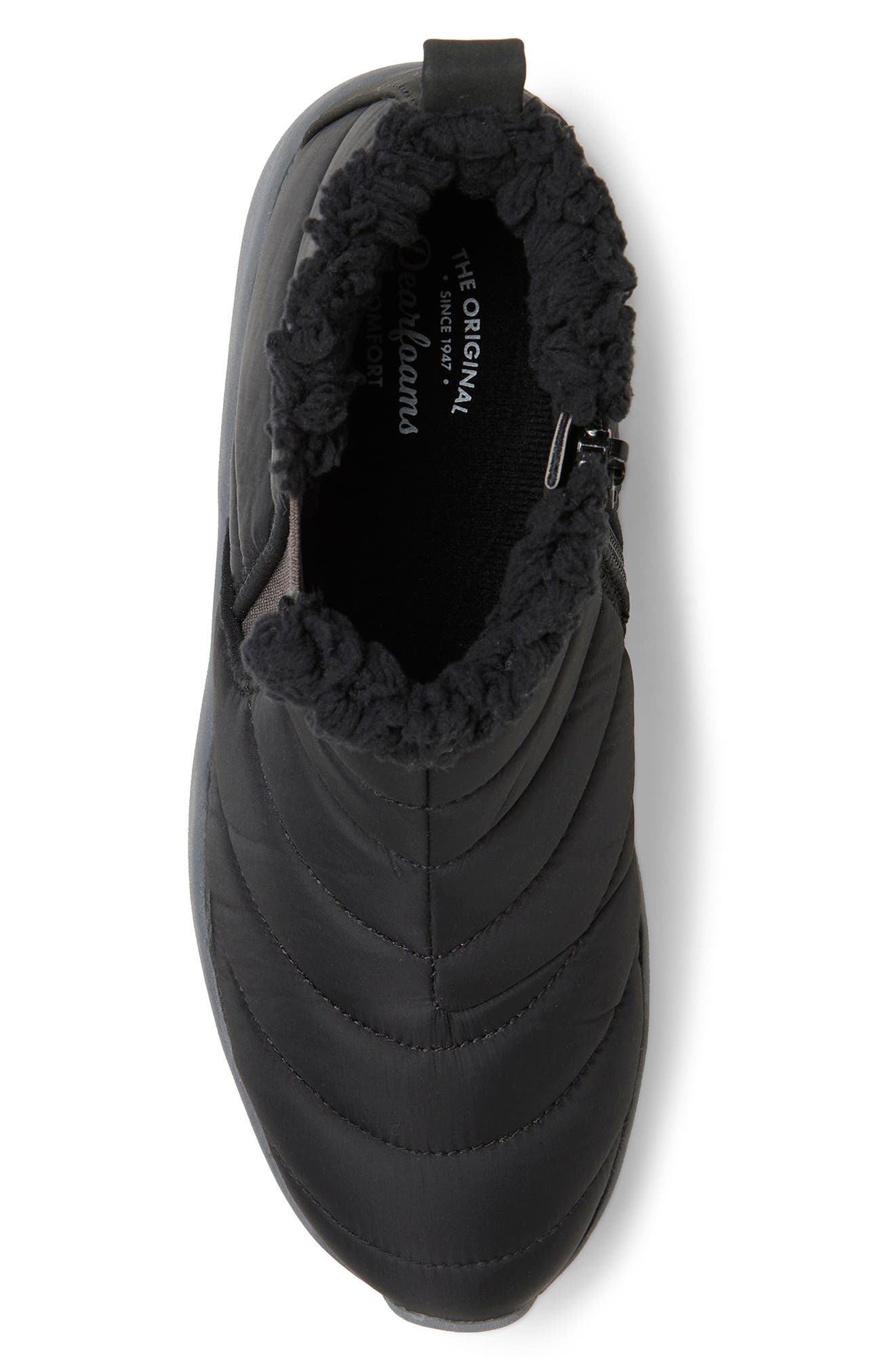 ORIGINAL COMFORT BY DEARFOAMS Naomi Quilted Faux Shearling Cuff Ankle ...