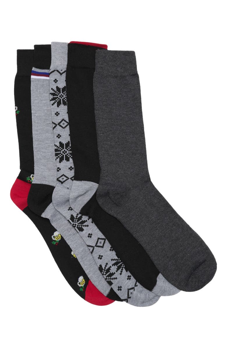 Perry Ellis Beer Mugs Assorted 5-Pack Crew Socks | Nordstromrack