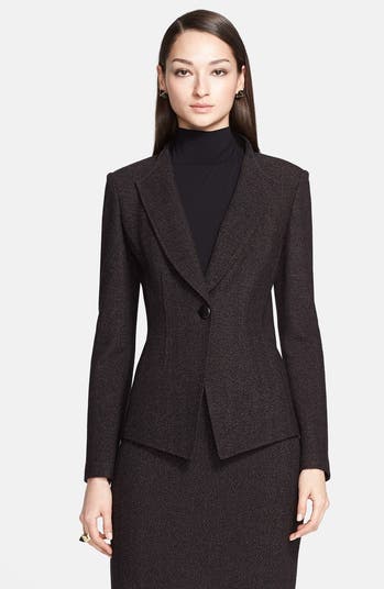 St. John Collection Bouclé Herringbone Knit Blazer | Nordstrom