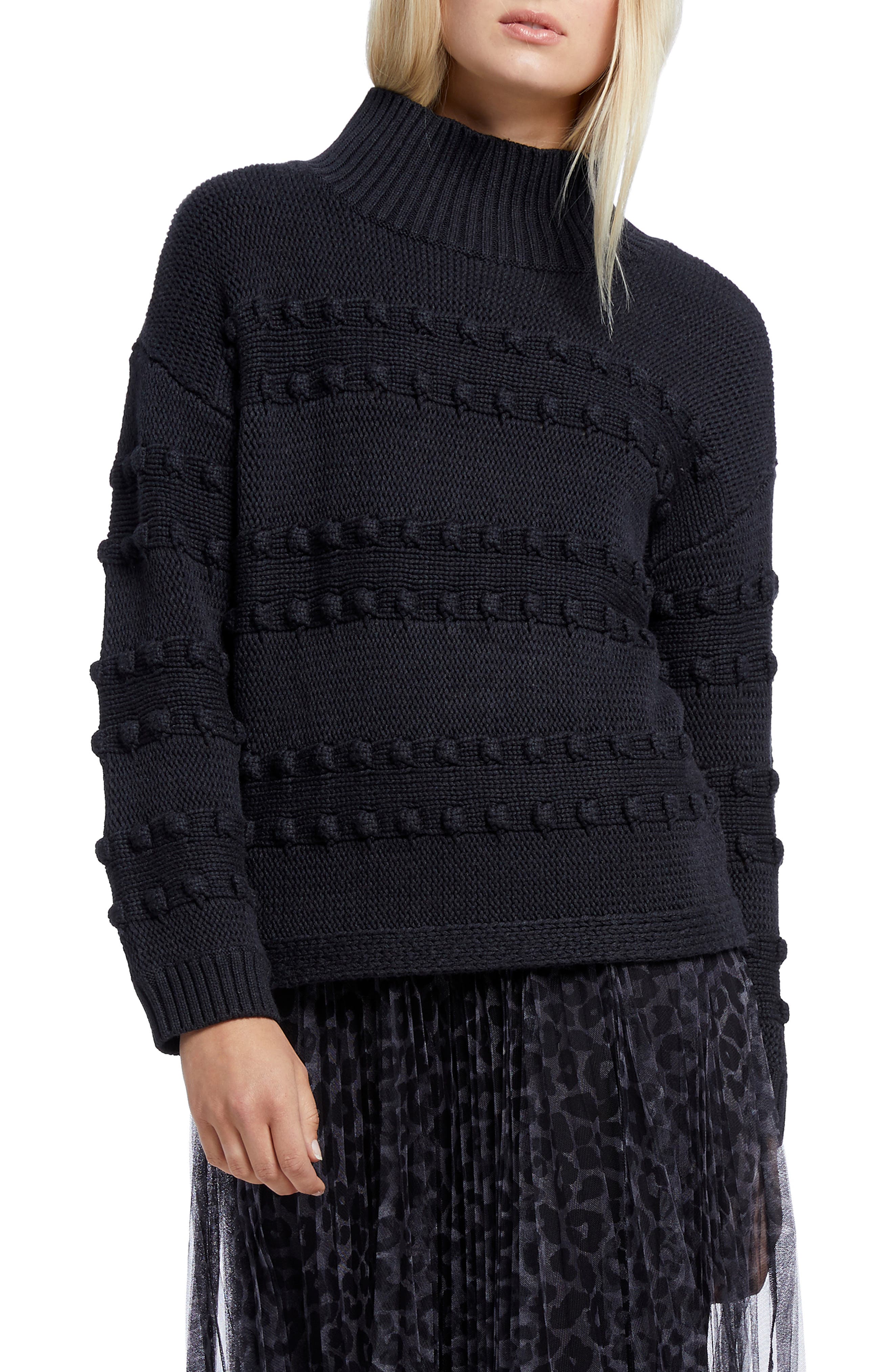 NIC+ZOE Adore A Ball Texture Stripe Turtleneck Sweater | Nordstromrack