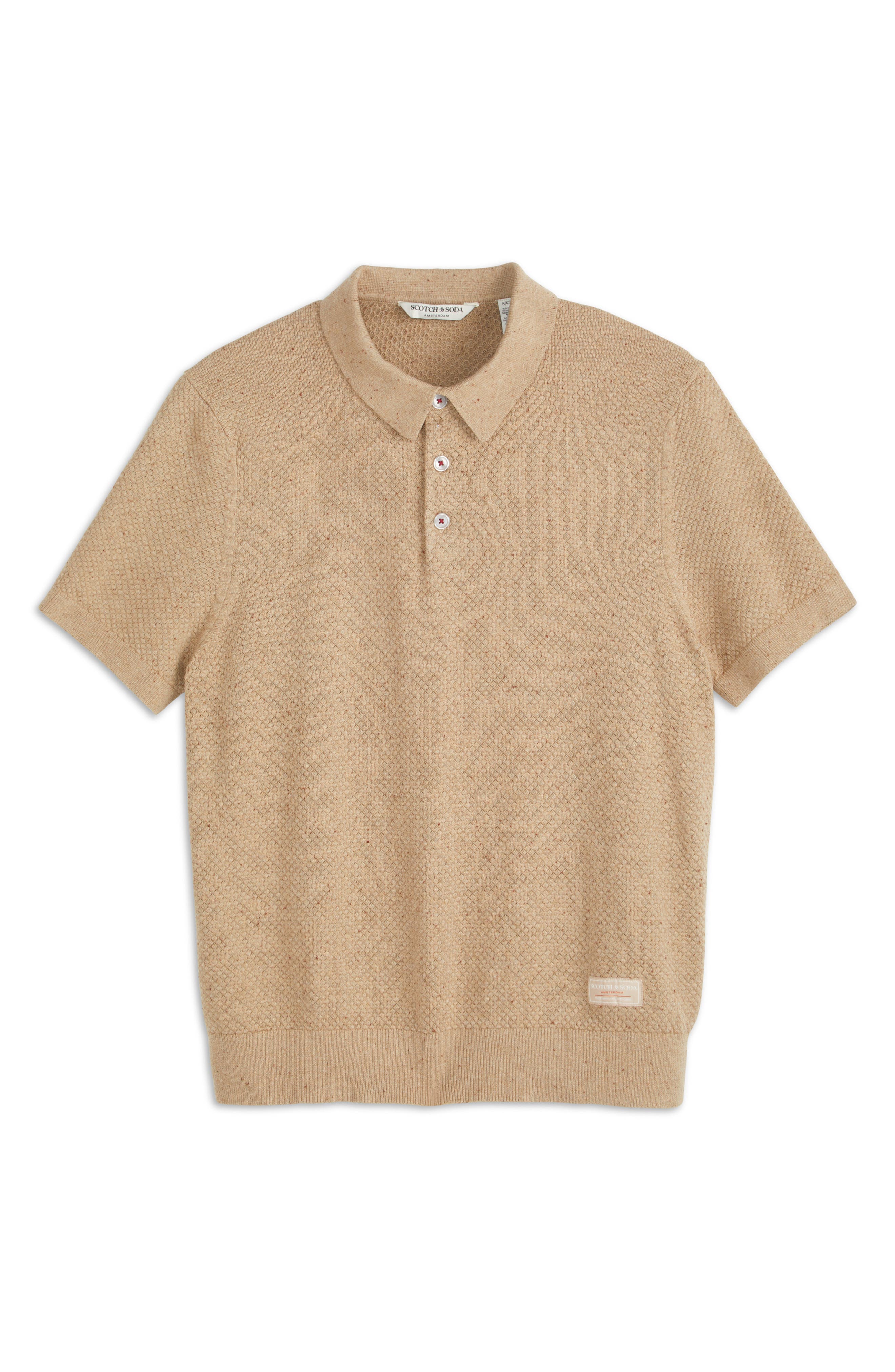 Scotch & Soda Textured Stitched Knit Polo | Nordstromrack