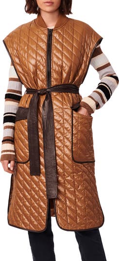Bernardo Shiny Quilted Long Vest | Nordstromrack