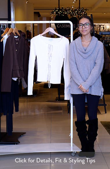PacSun Margot Tie Front Rib Sweater | Nordstromrack