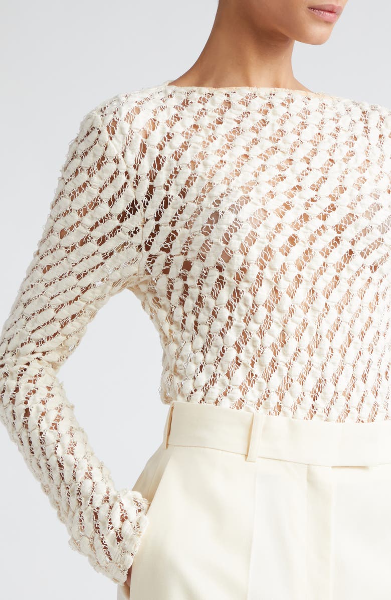 Róhe Boatneck Cotton Blend Lace Top | Nordstromrack