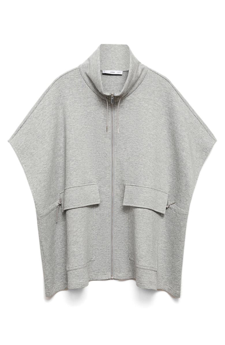 MANGO Cotton Blend Fleece Poncho Jacket | Nordstrom