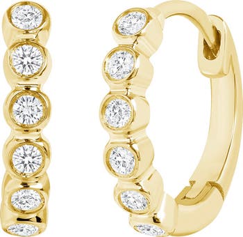 RON HAMI Diamond Bezel Huggie Hoop Earrings | Nordstromrack