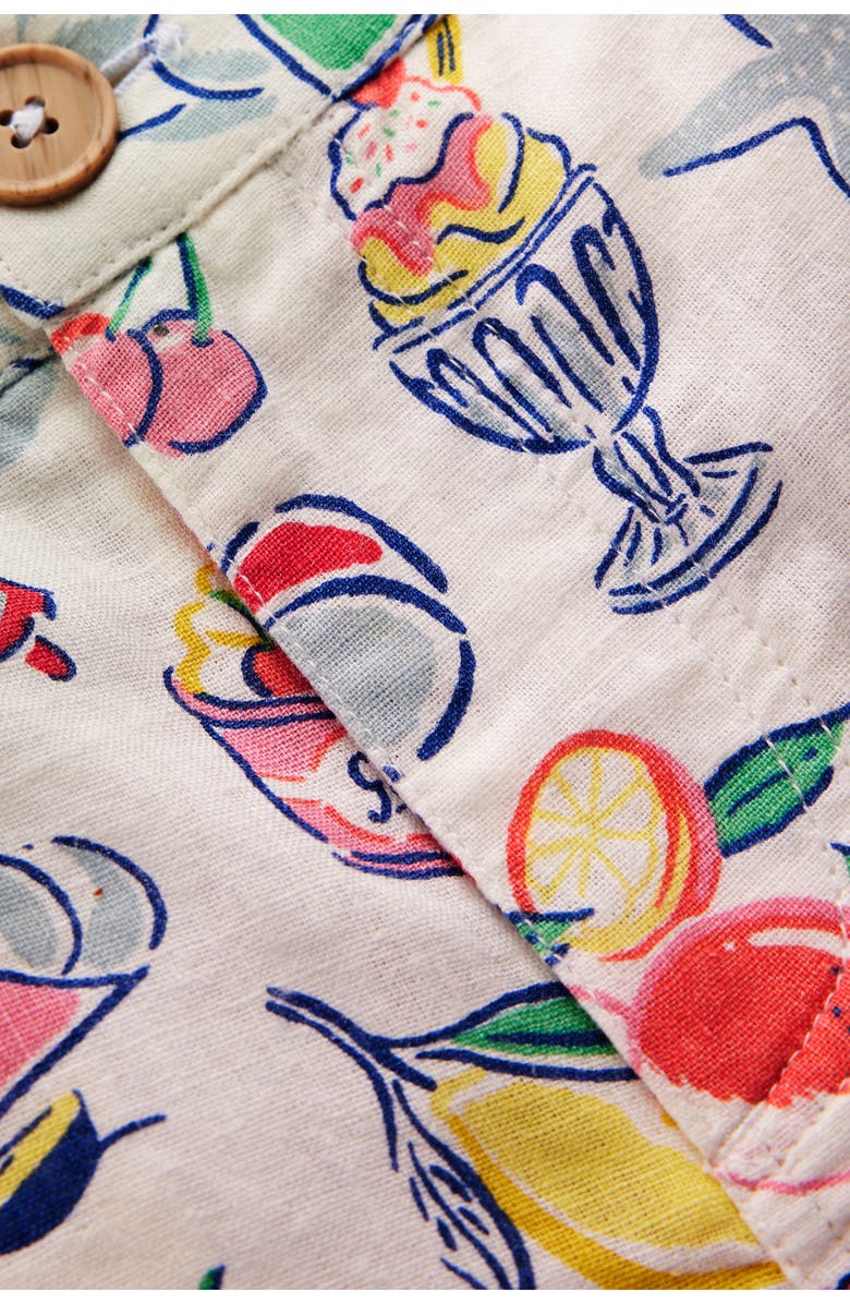Mini Boden Kids' Summertime Print Flat Front Linen & Cotton Chino ...