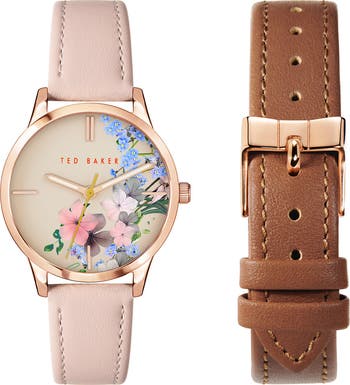 Ted Baker London Fitzrovia Leather Strap Gift Set, 34mm | Nordstromrack