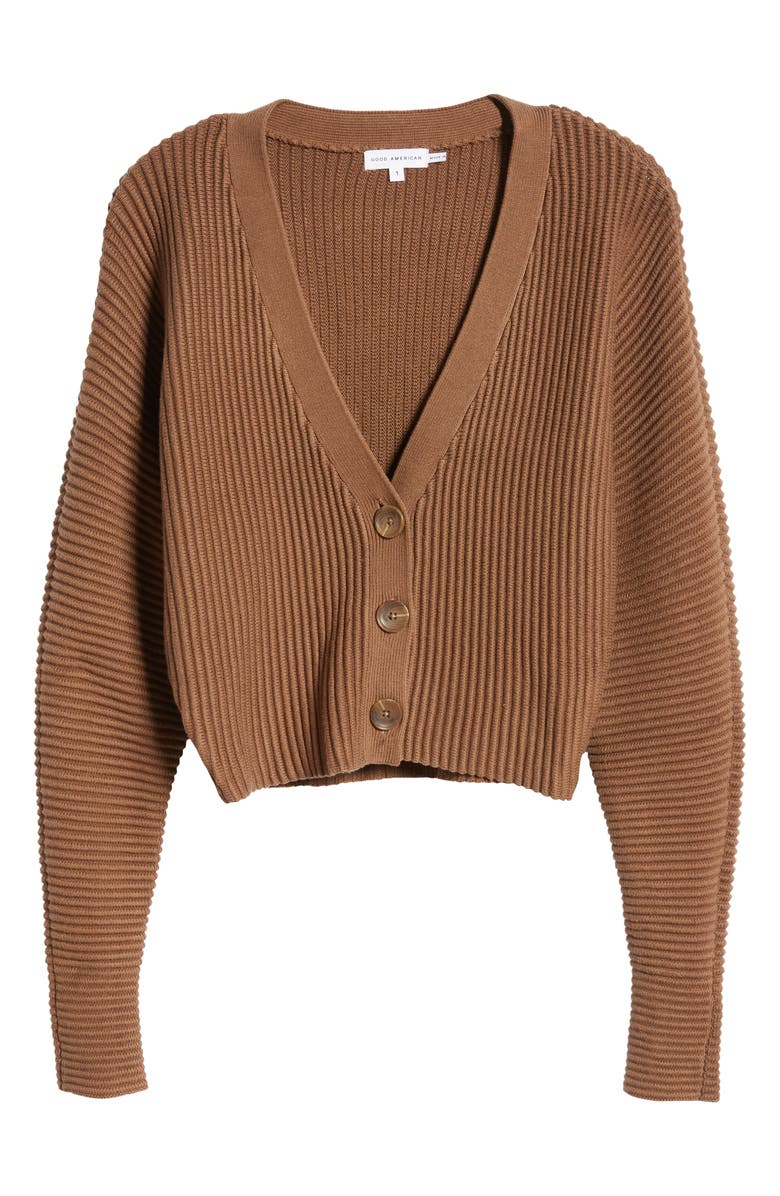 Good American Heavy Rib Crop Cardigan | Nordstromrack