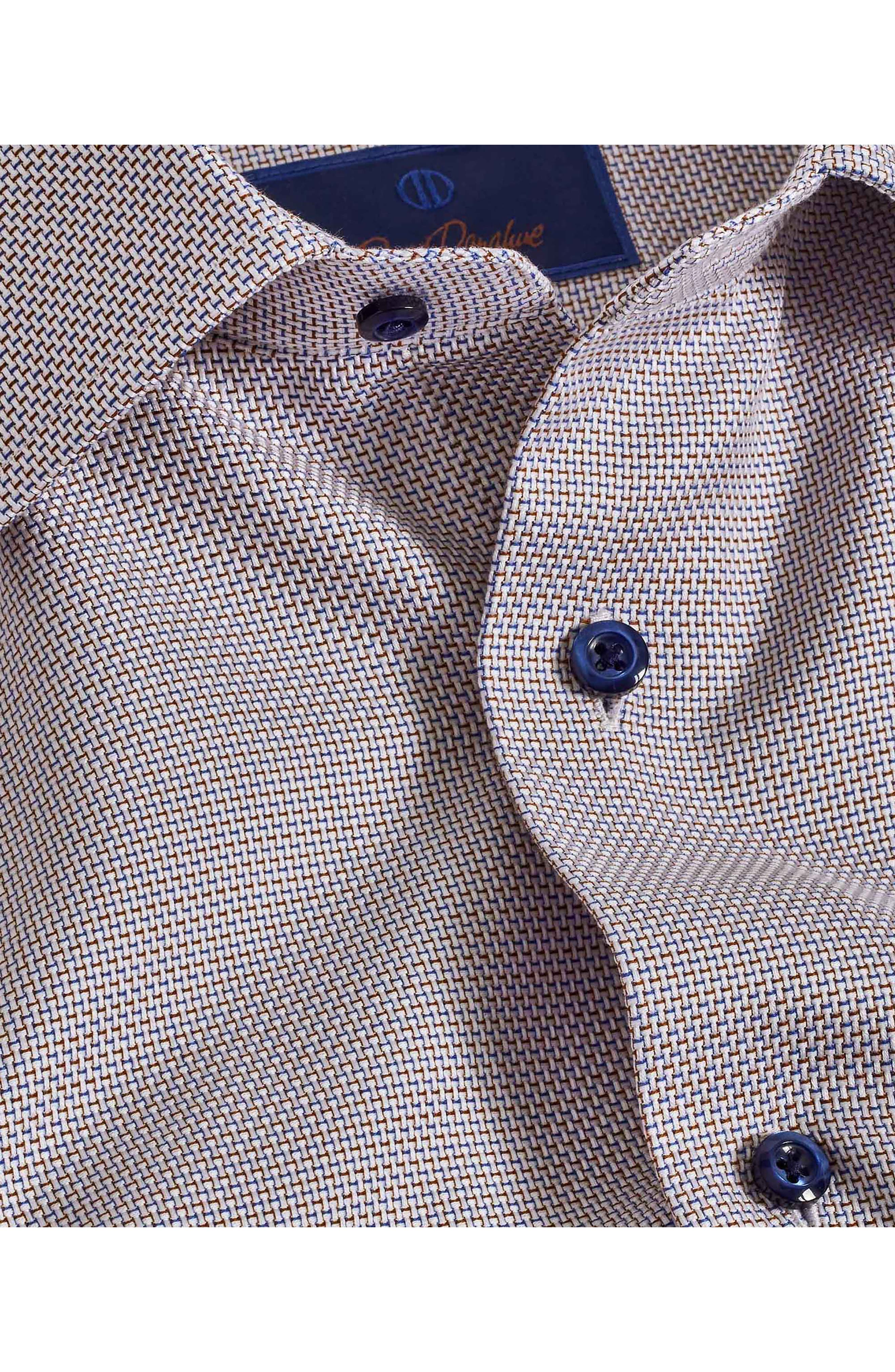 David Donahue Trim Fit Textured Cotton Dobby Dress Shirt | Nordstromrack