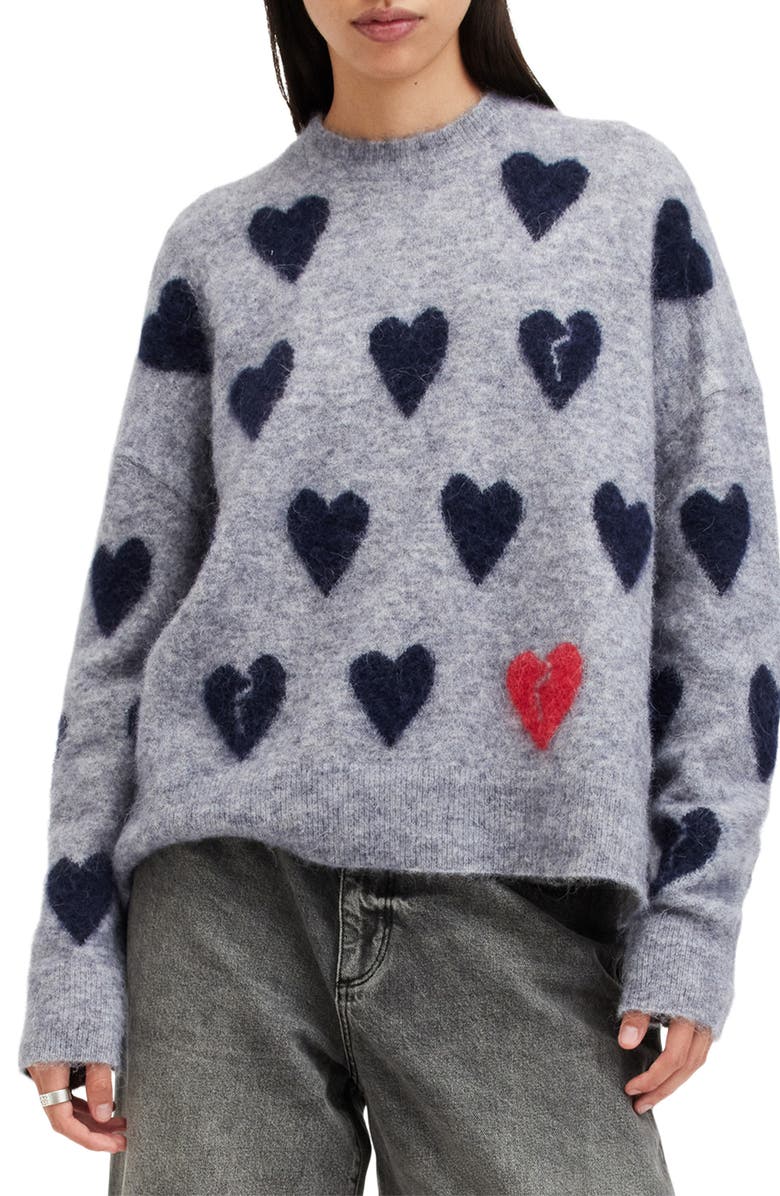 AllSaints Amora Jacquard Alpaca & Wool Blend Sweater | Nordstromrack