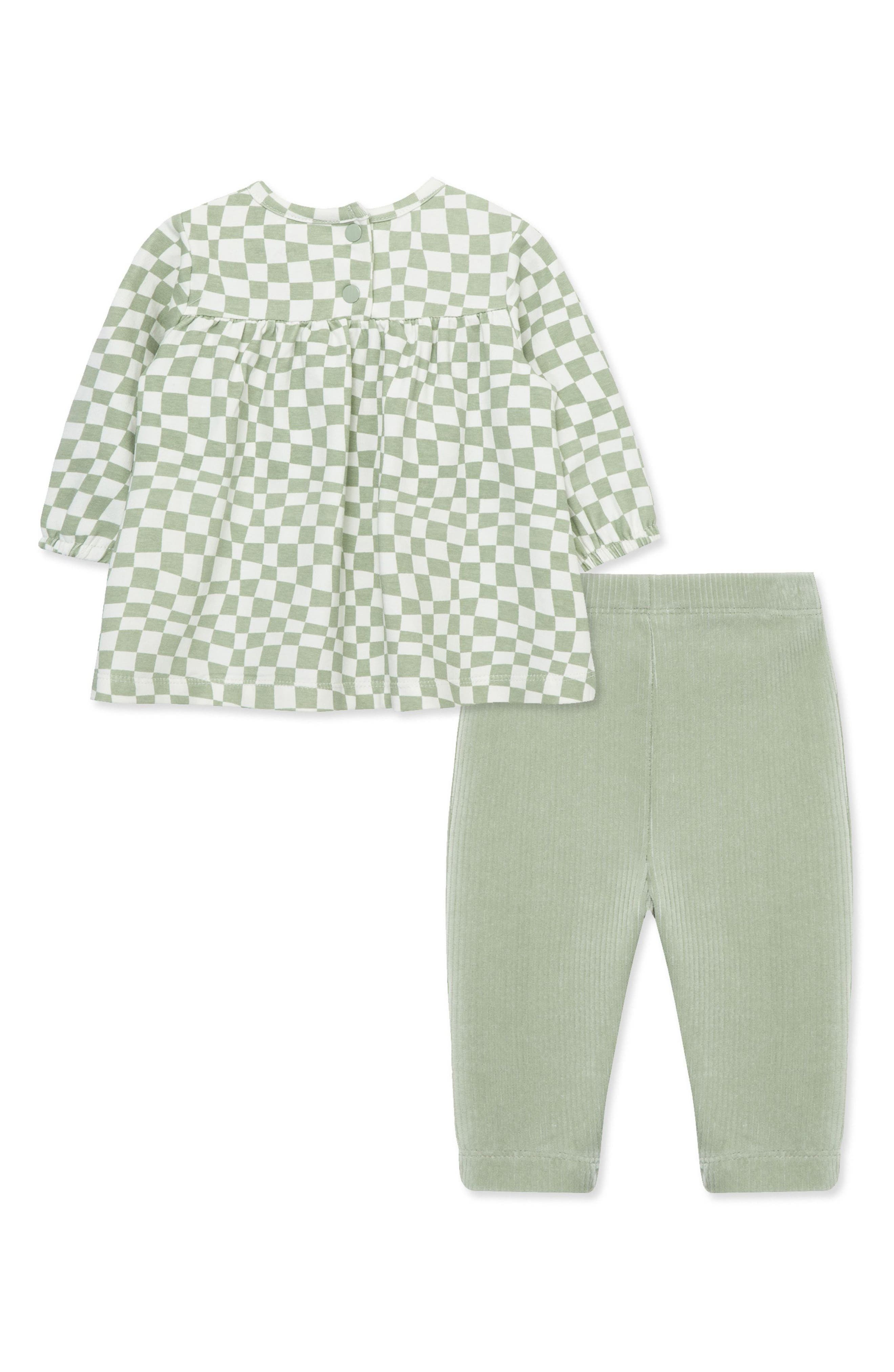 FOCUS Checkered Long Sleeve Top & Velour Pants Set | Nordstromrack