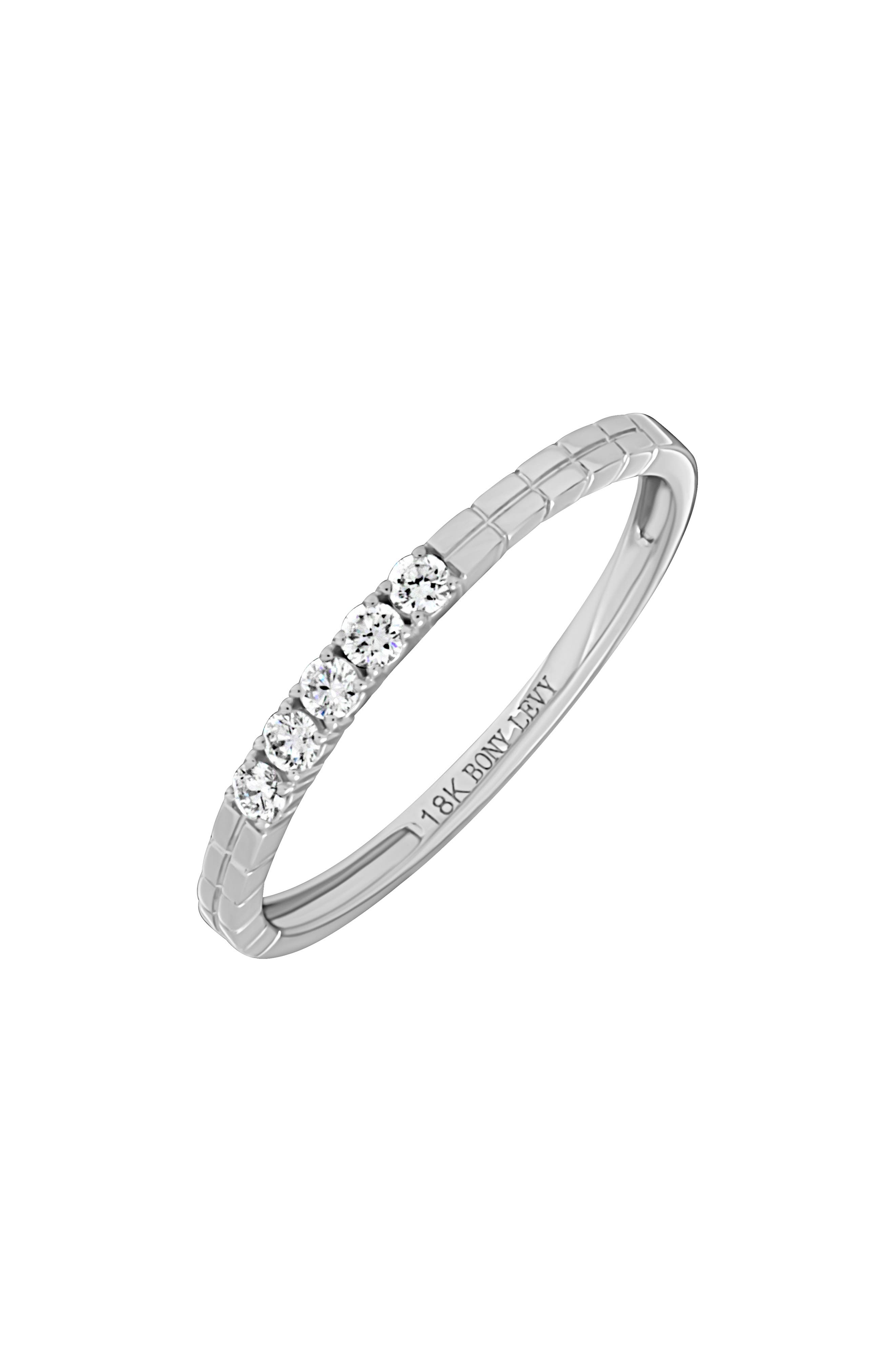 Bony Levy Katharine 18K White Gold Diamond Stackable Ring - 0.13ct ...