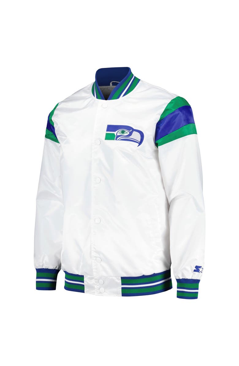STARTER Men's Starter White/Royal Seattle Seahawks Vintage Satin Full ...