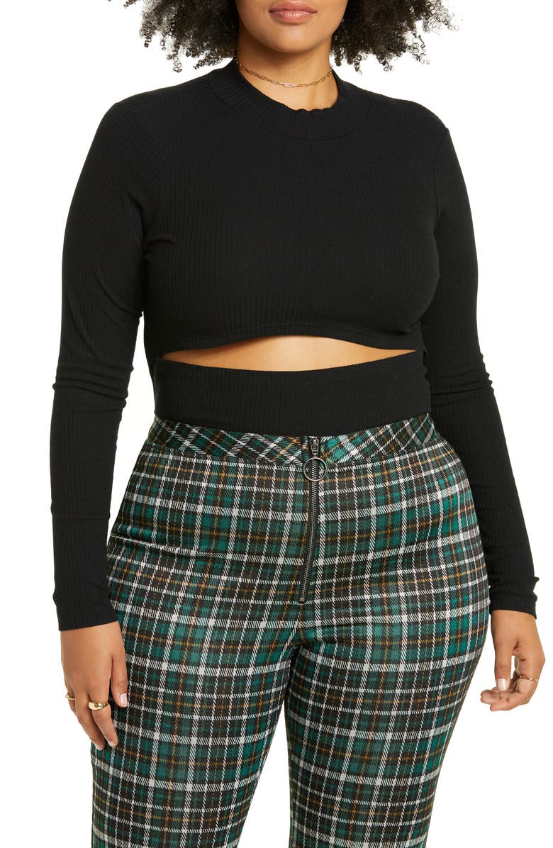 BP. Mock Neck Rib Cutout Top | Nordstromrack