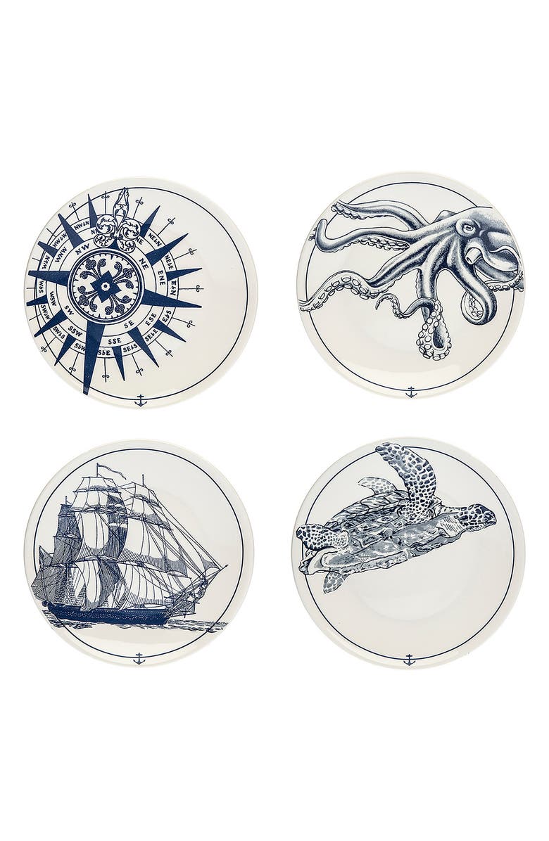 Godinger Coastal Set of 4 Appetizer Plates | Nordstrom