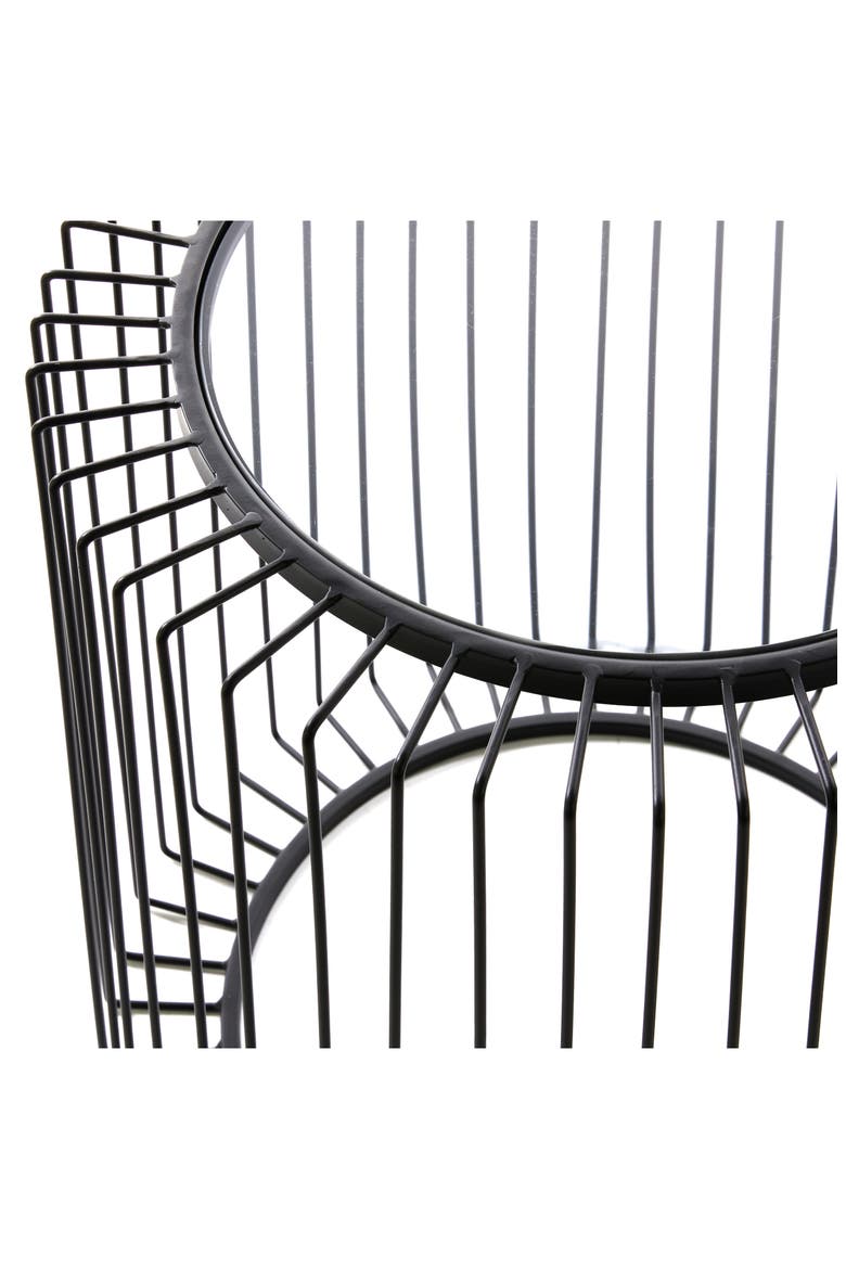 VIVIAN LUNE HOME Black Metal Contemporary Accent Table with Shaded ...