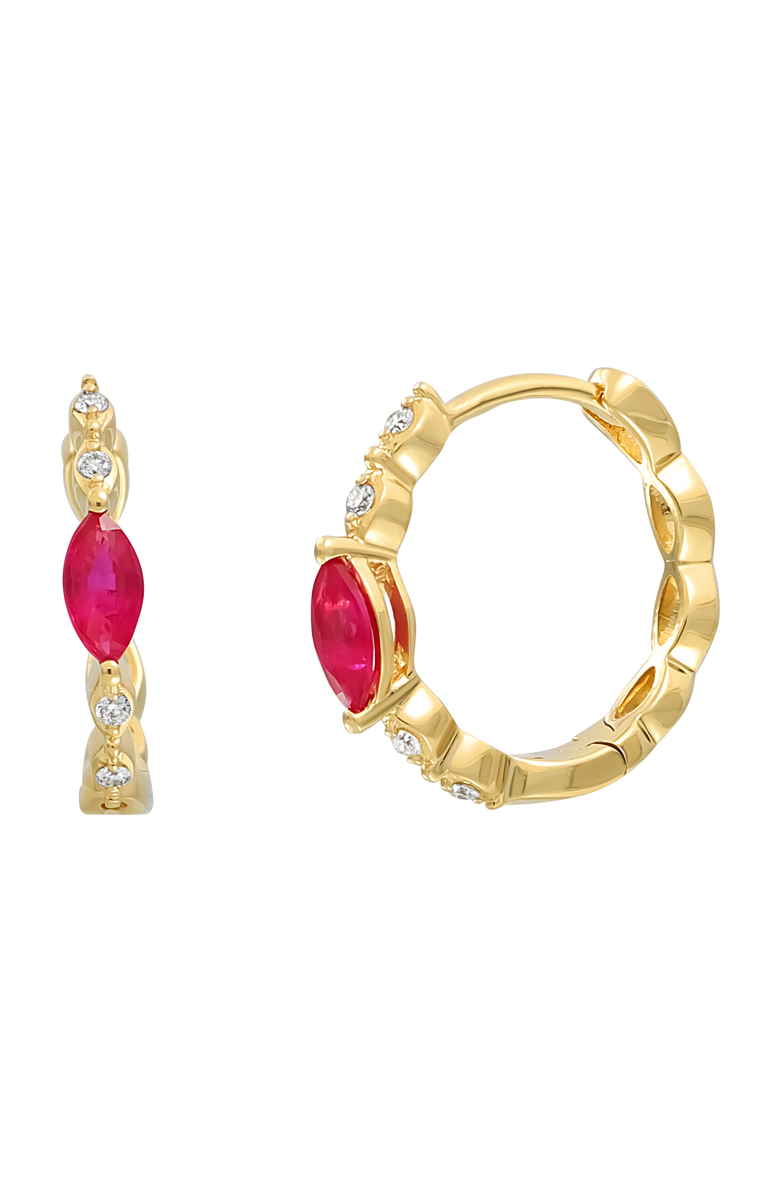 Bony Levy El Mar Ruby & Diamond Hoop Earrings | Nordstromrack