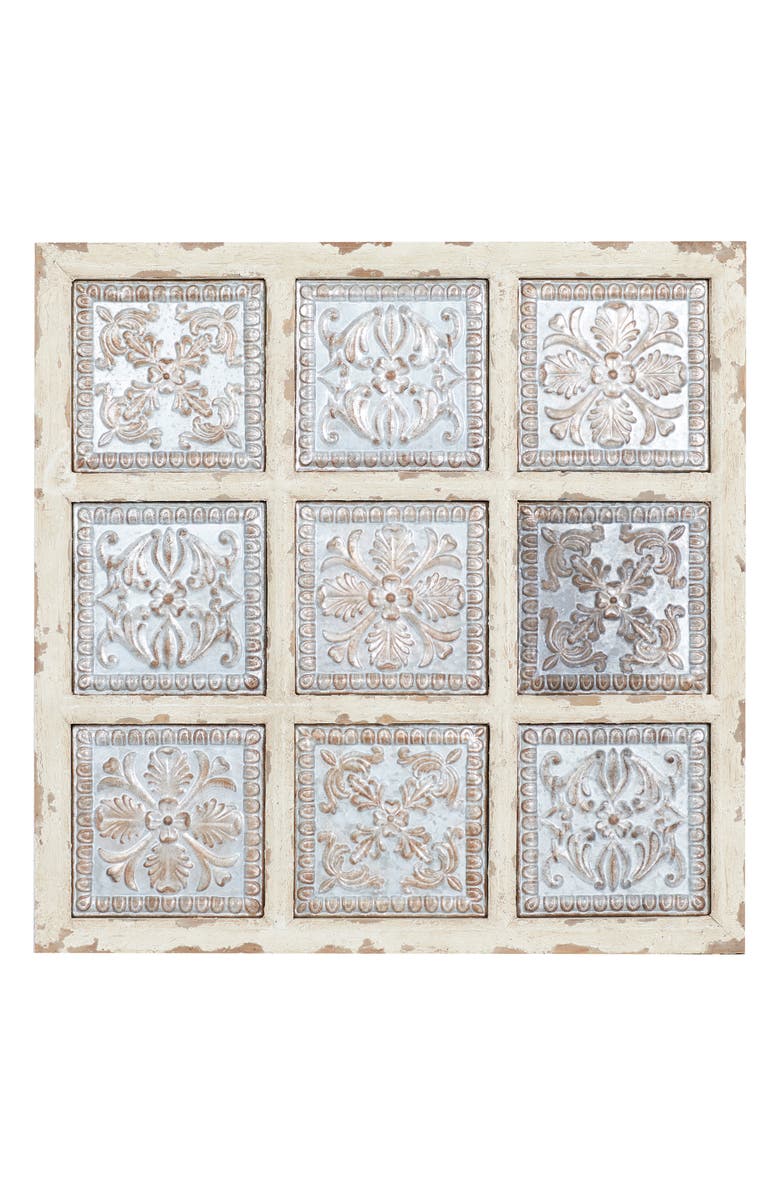 SONOMA SAGE HOME White Metal Scroll Wall Decor with Embossed Details ...