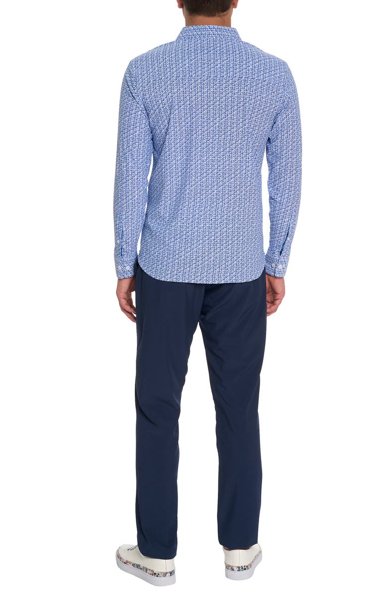 Robert Graham Feldman Geo Print Stretch Knit Button-Up Shirt | Nordstrom