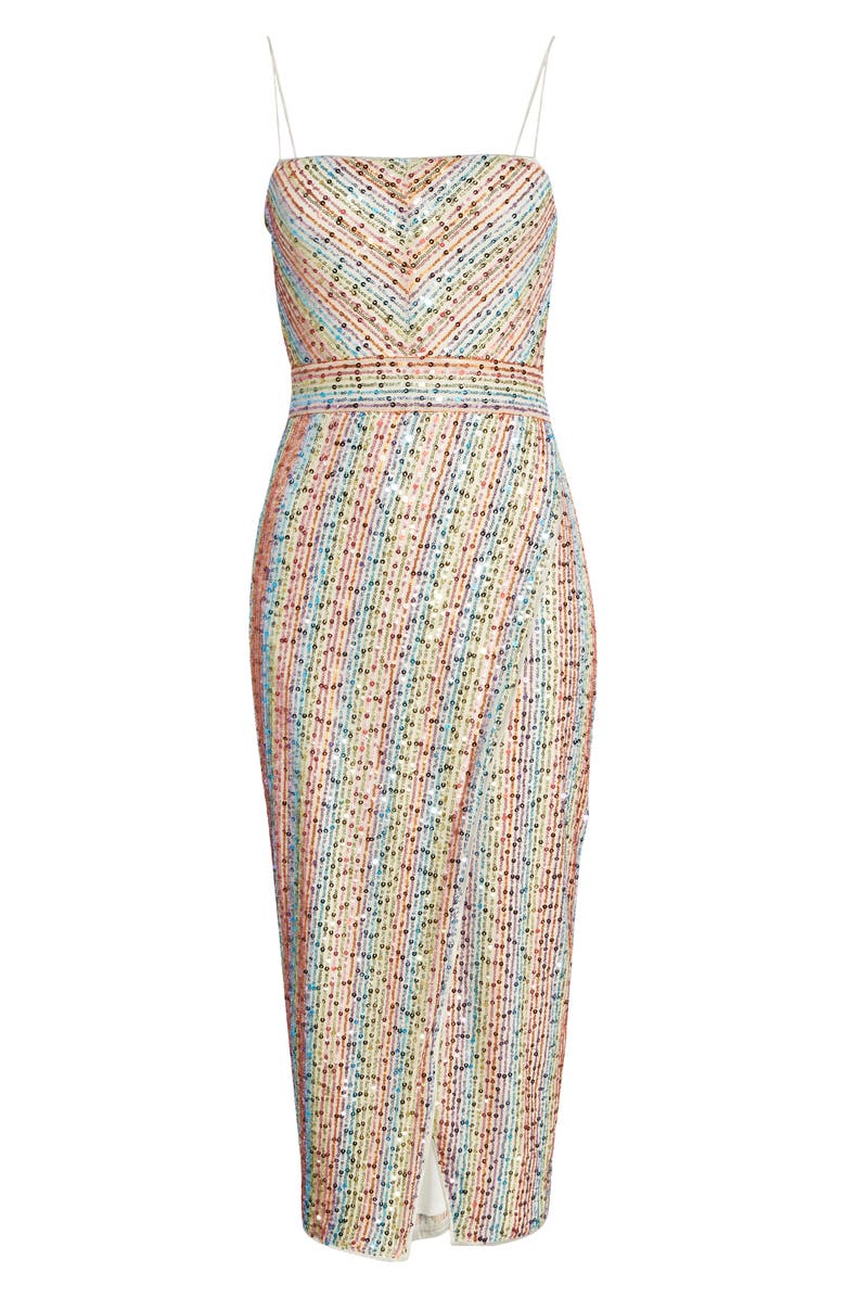 Saylor Indiana Rainbow Sequin Cocktail Midi Dress | Nordstromrack