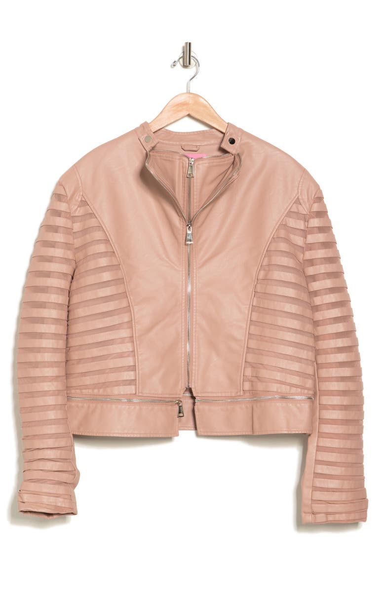 AZALEA WANG Striped Faux Leather Jacket | Nordstromrack