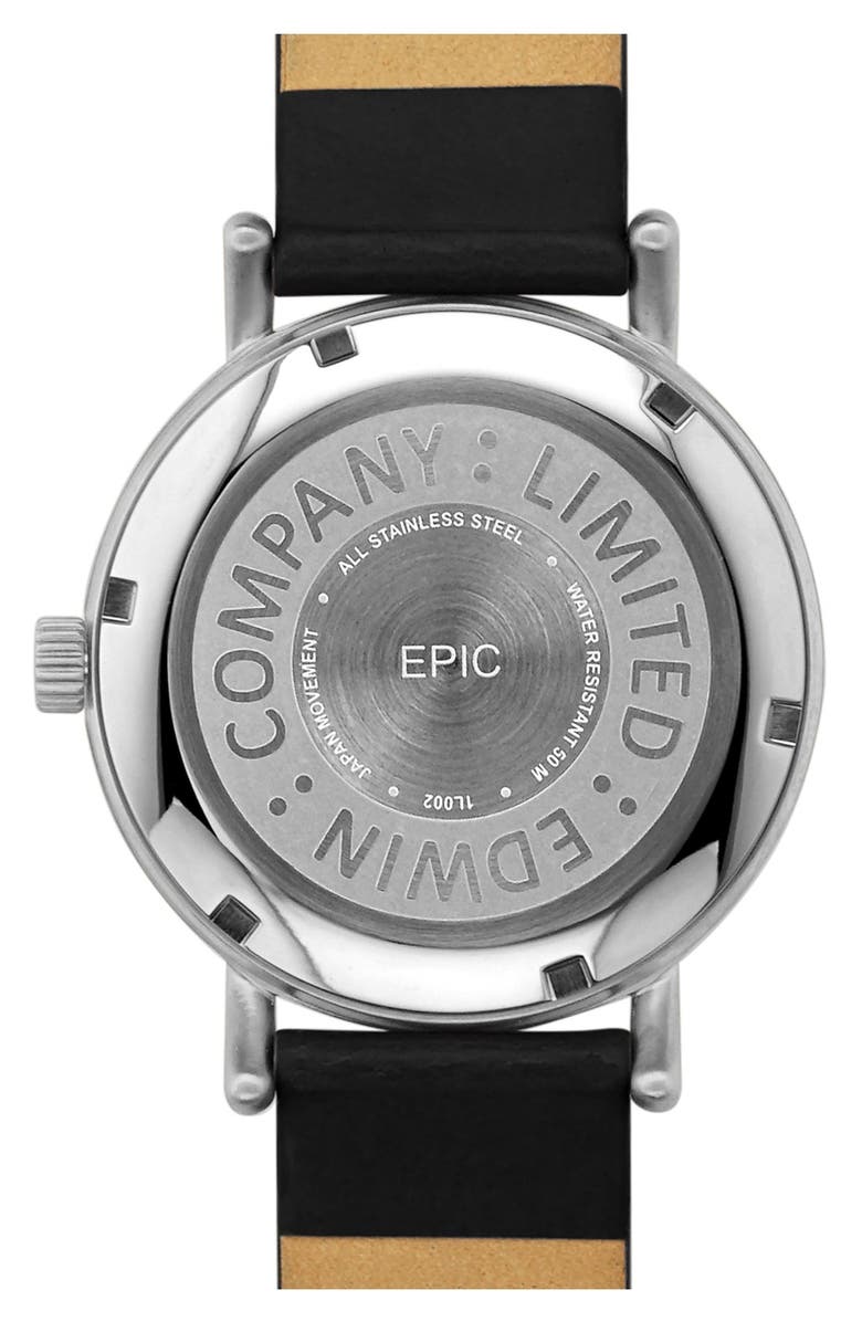 EDWIN 'Epic' Leather Strap Watch, 38mm | Nordstrom