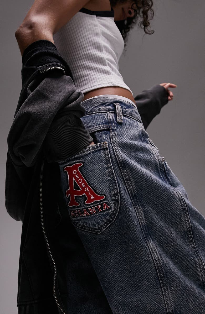 Topshop Oversize Side Panel Nonstretch Jeans | Nordstromrack
