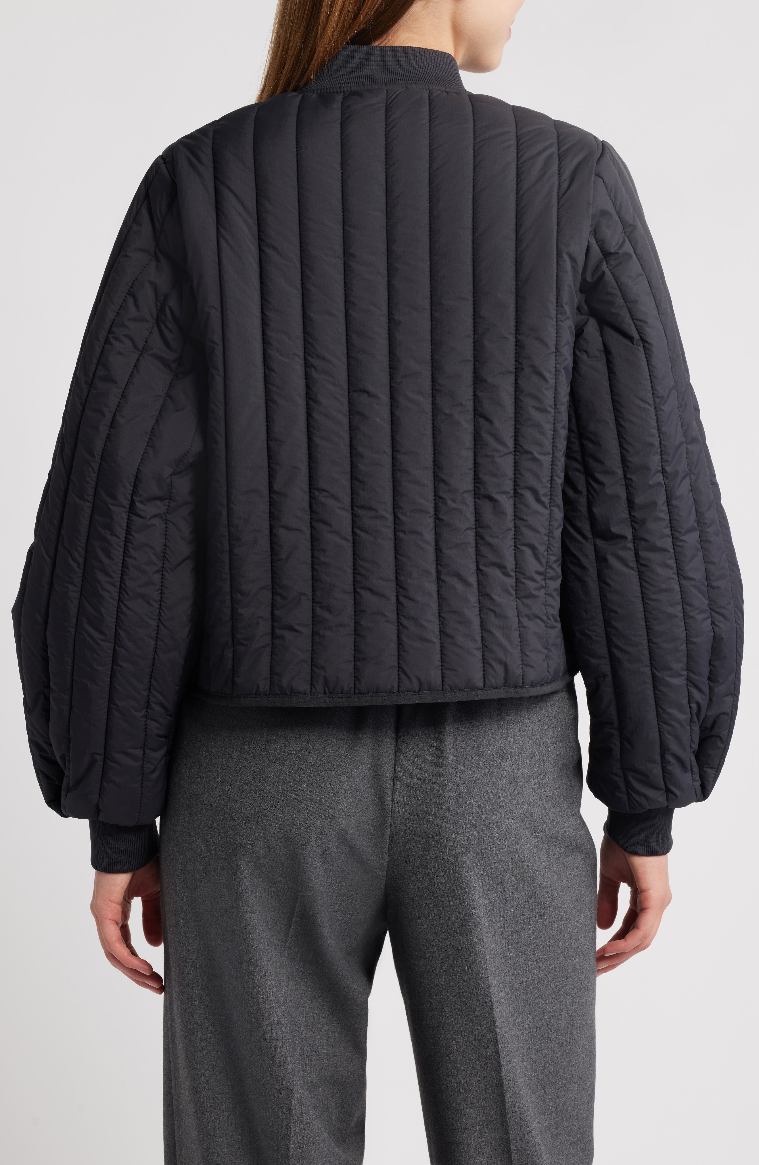 Rains Banja Water Resistant Channel Quilted Bomber Jacket | Nordstromrack
