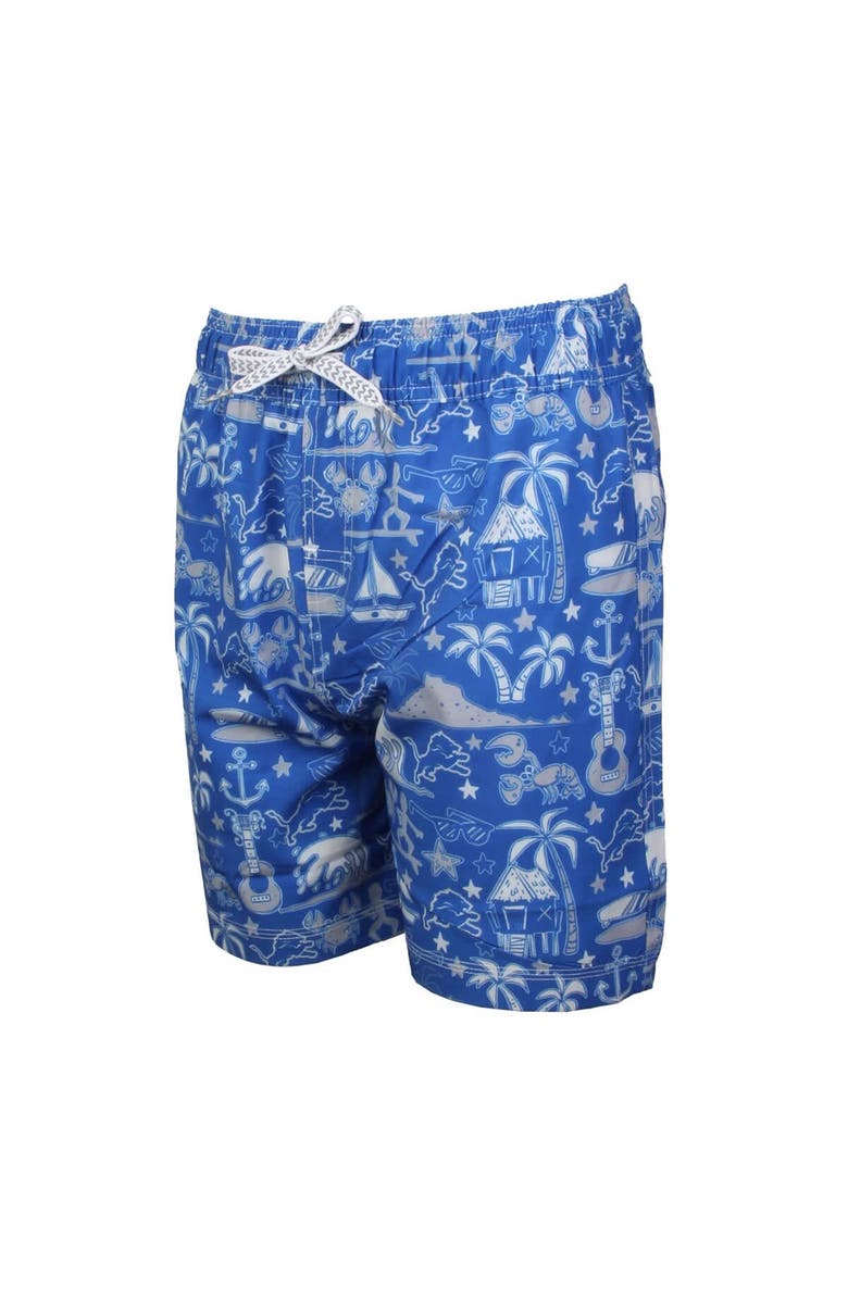 Wes & Willy Youth Wes & Willy Blue Detroit Lions Luau Swim Trunks ...