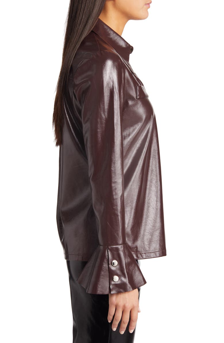 Amy Lynn High Shine Faux Leather Shirt Jacket | Nordstrom