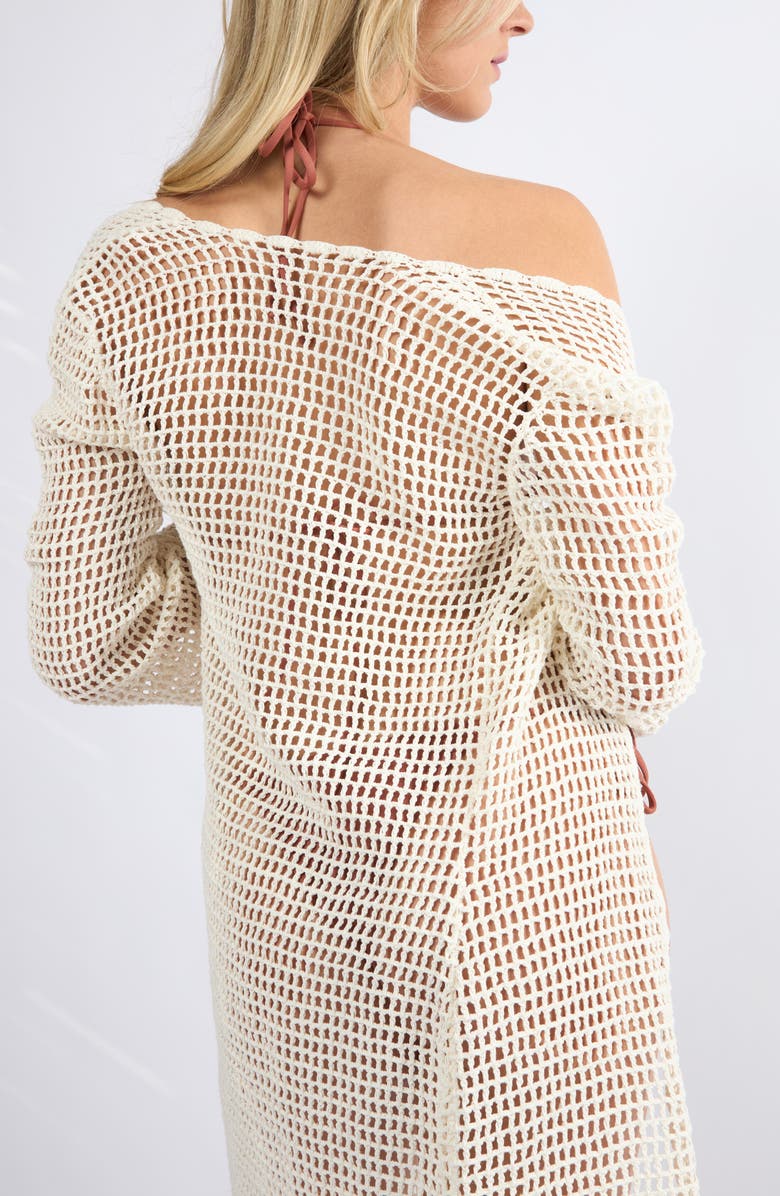 Viens Avec Moi Long Sleeve Cotton Crochet Cover-Up | Nordstromrack