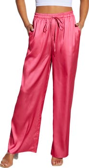 VICI Collection Aurelia Wide Leg Satin Drawstring Pants VICI Collection Aurelia Wide Leg Satin Drawstring Pants