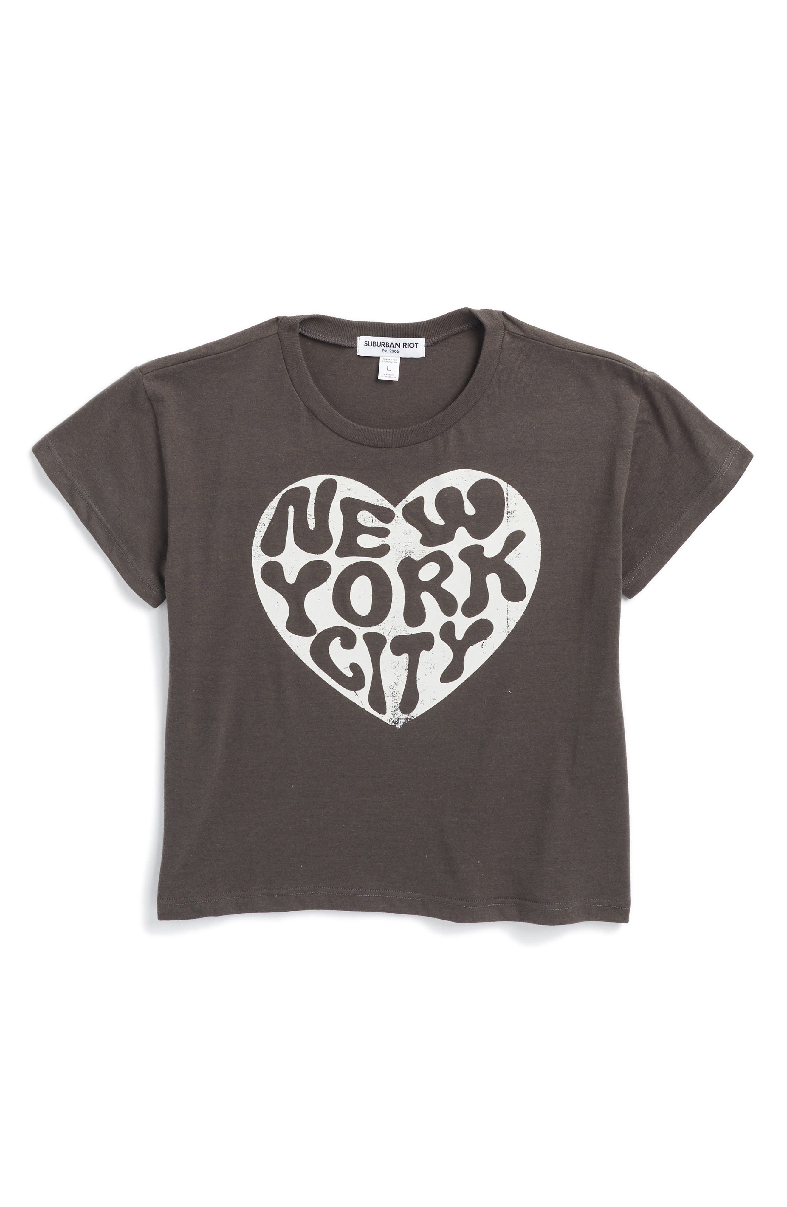 Sub_Urban Riot Kids' NYC Heart Crop T-Shirt | Nordstromrack
