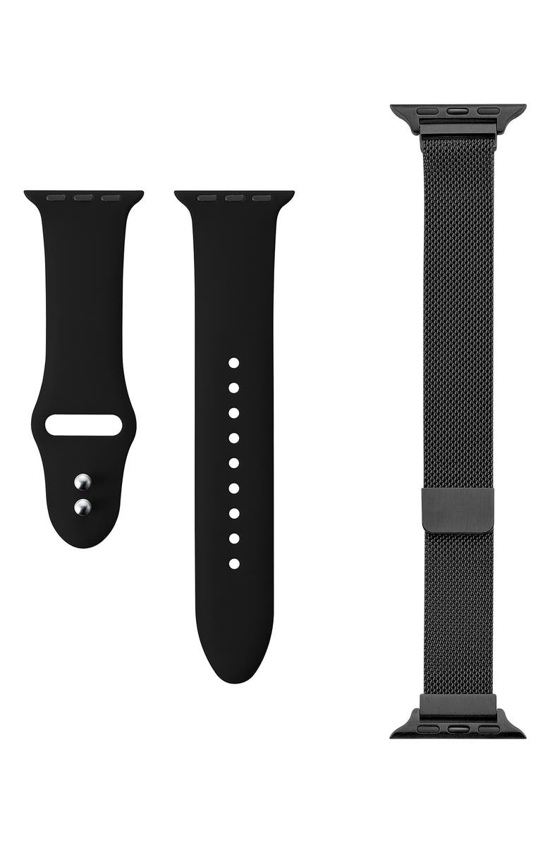 The Posh Tech Assorted 2-Pack Silicone & Stainless Steel Apple Watch ...