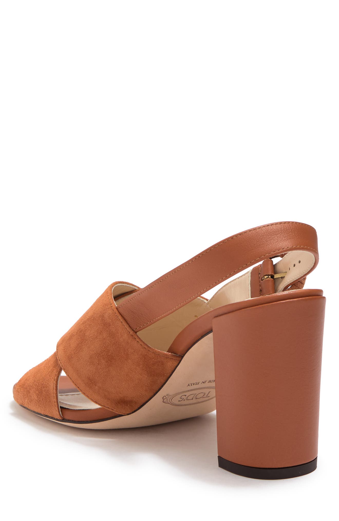Tod's Fascia Block Heel Leather Sandal (Women) | Nordstromrack