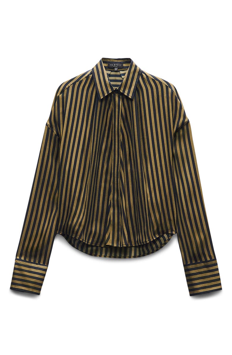 rag & bone Martha Stripe Silk Blend Button-Up Shirt | Nordstromrack