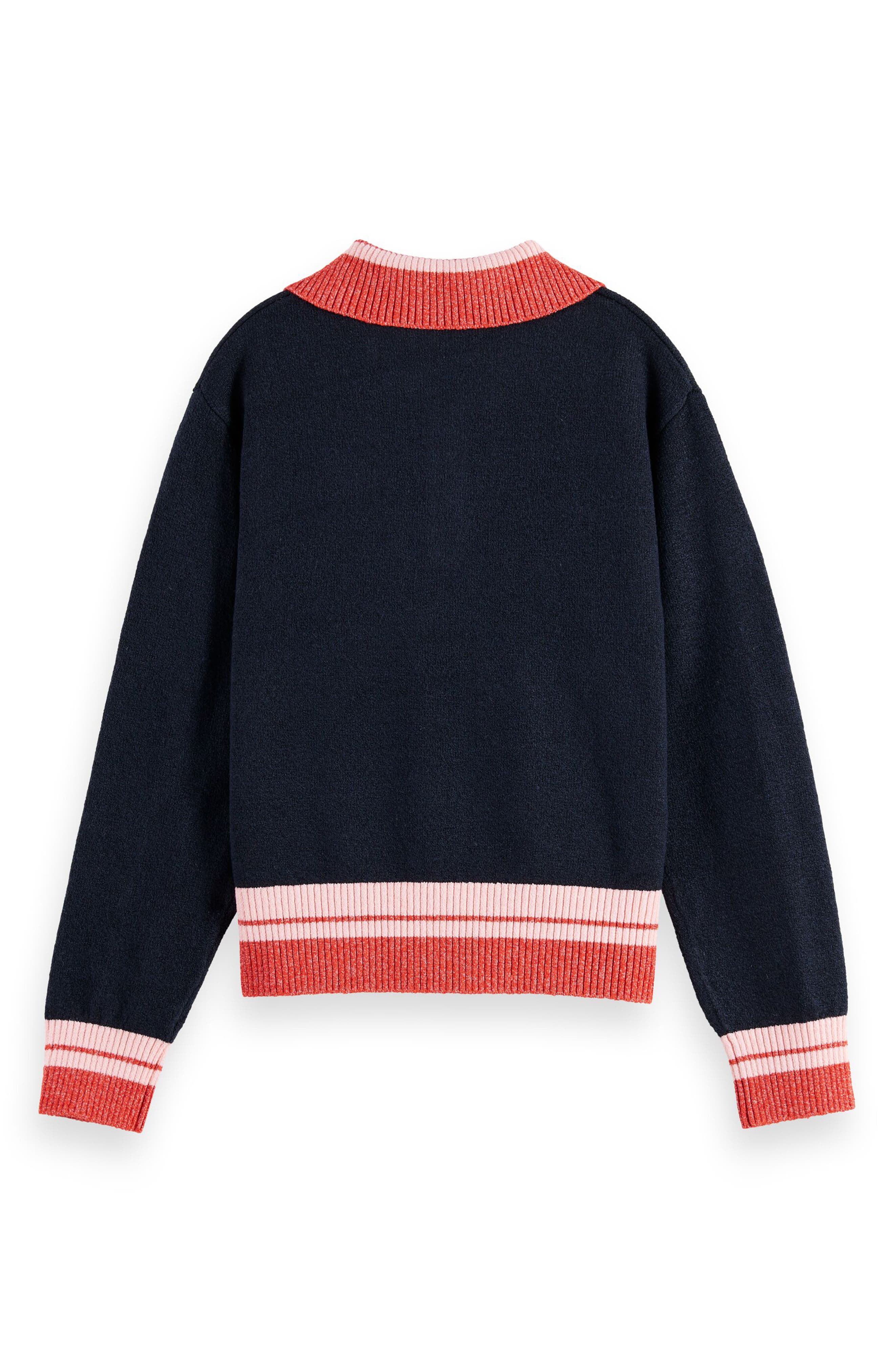 Scotch & Soda Kids' Sporty Stripe Rib Pullover | Nordstrom