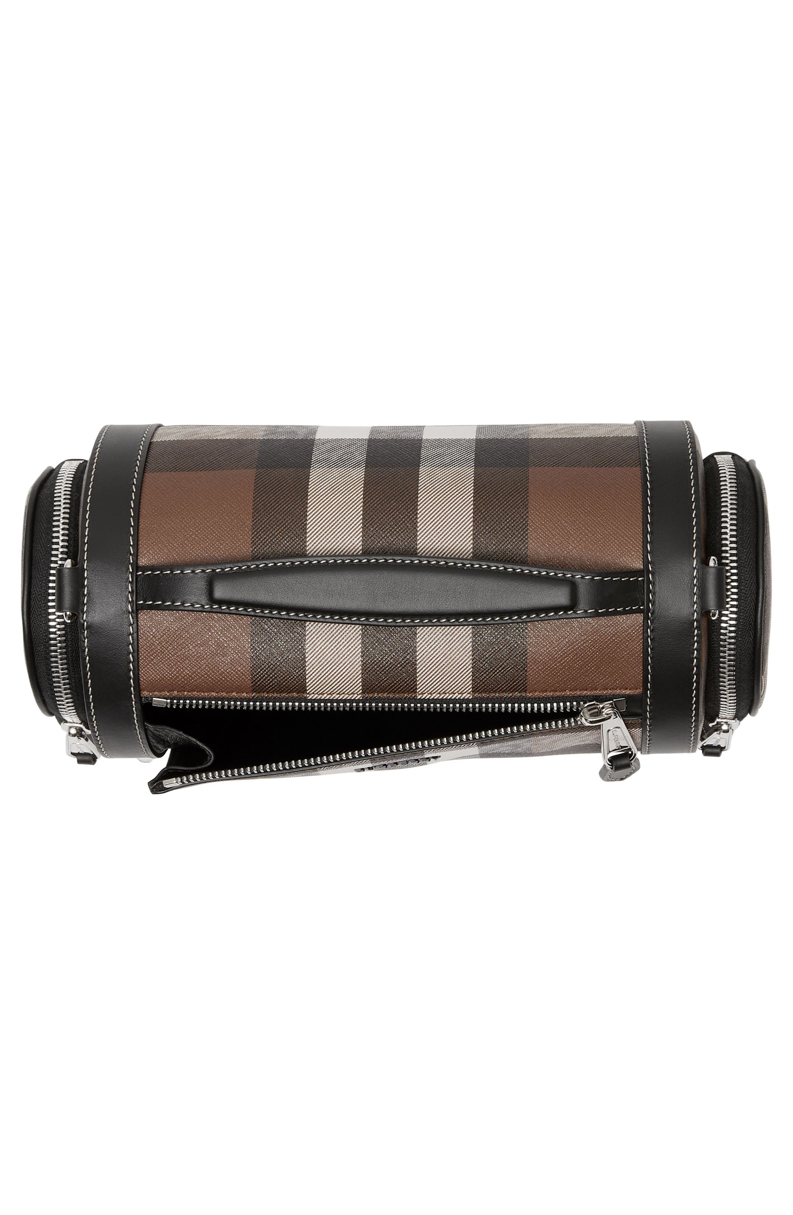 Burberry Sound Exaggerated Check Canvas & Leather Bag | Nordstrom