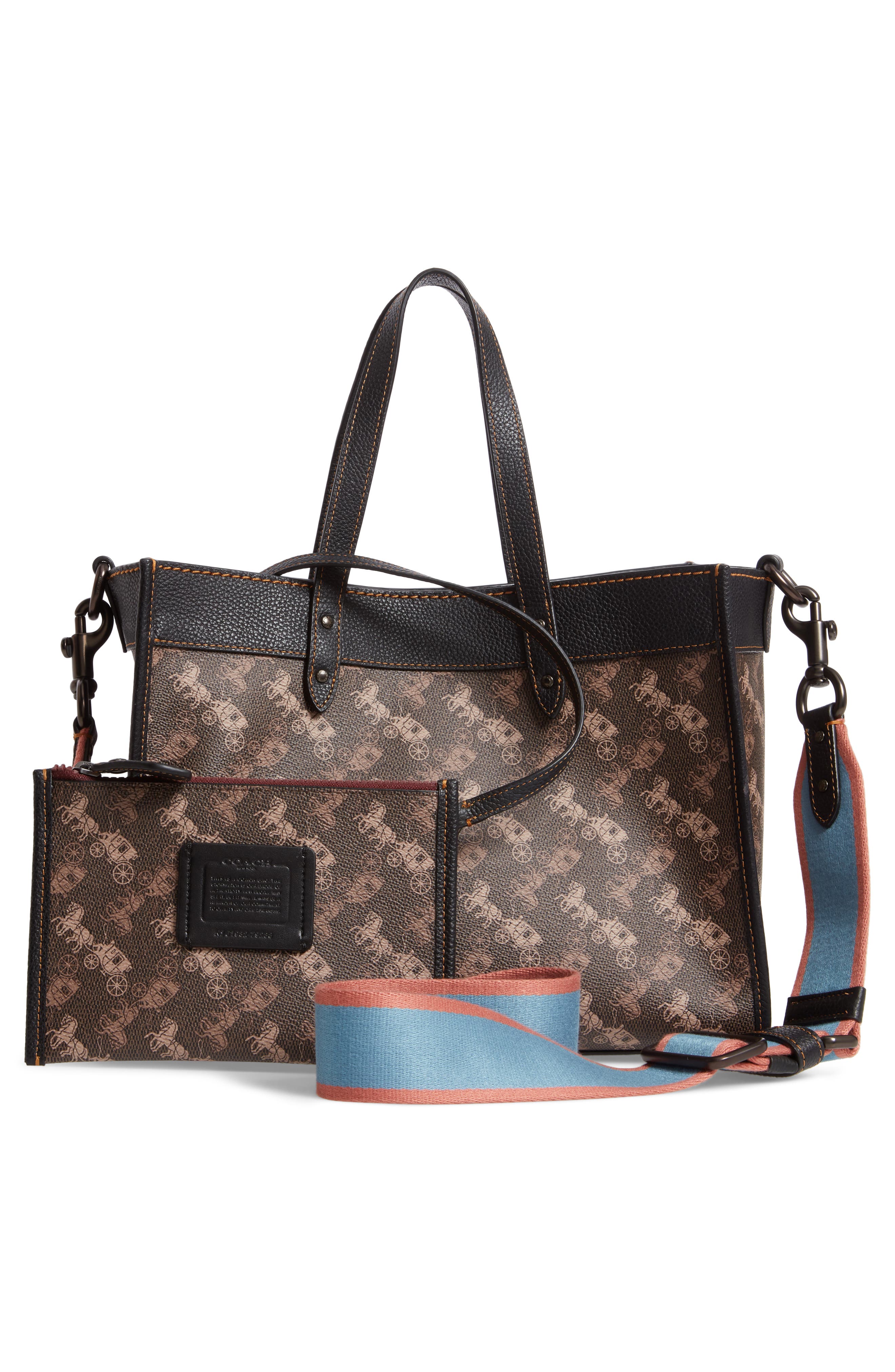COACH Field 30 Varsity Stripe Logo Canvas Tote | Nordstrom