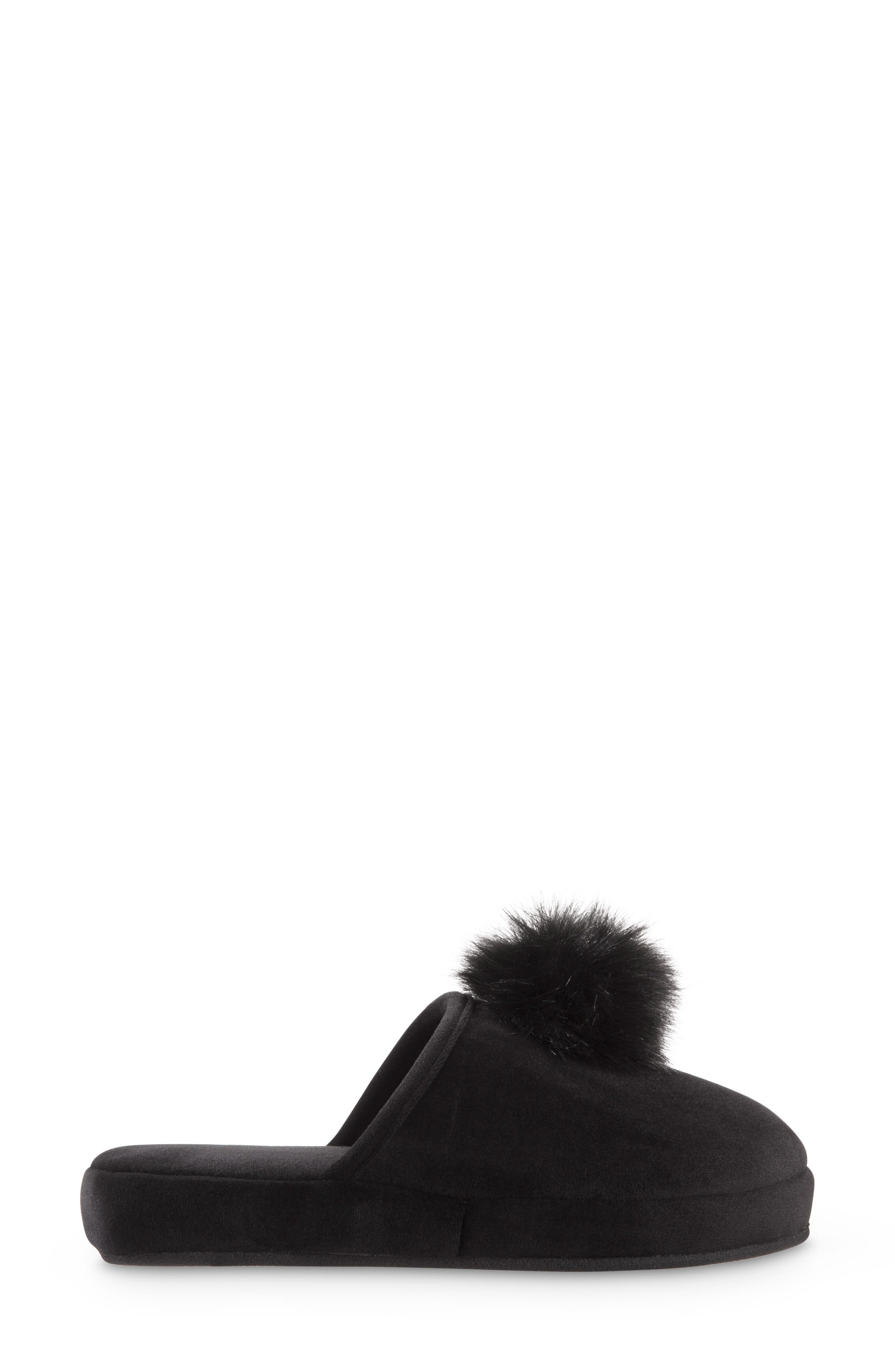 ISOTONER Valerie Velour Faux Fur Pom Pom Slipper (Women) | Nordstromrack