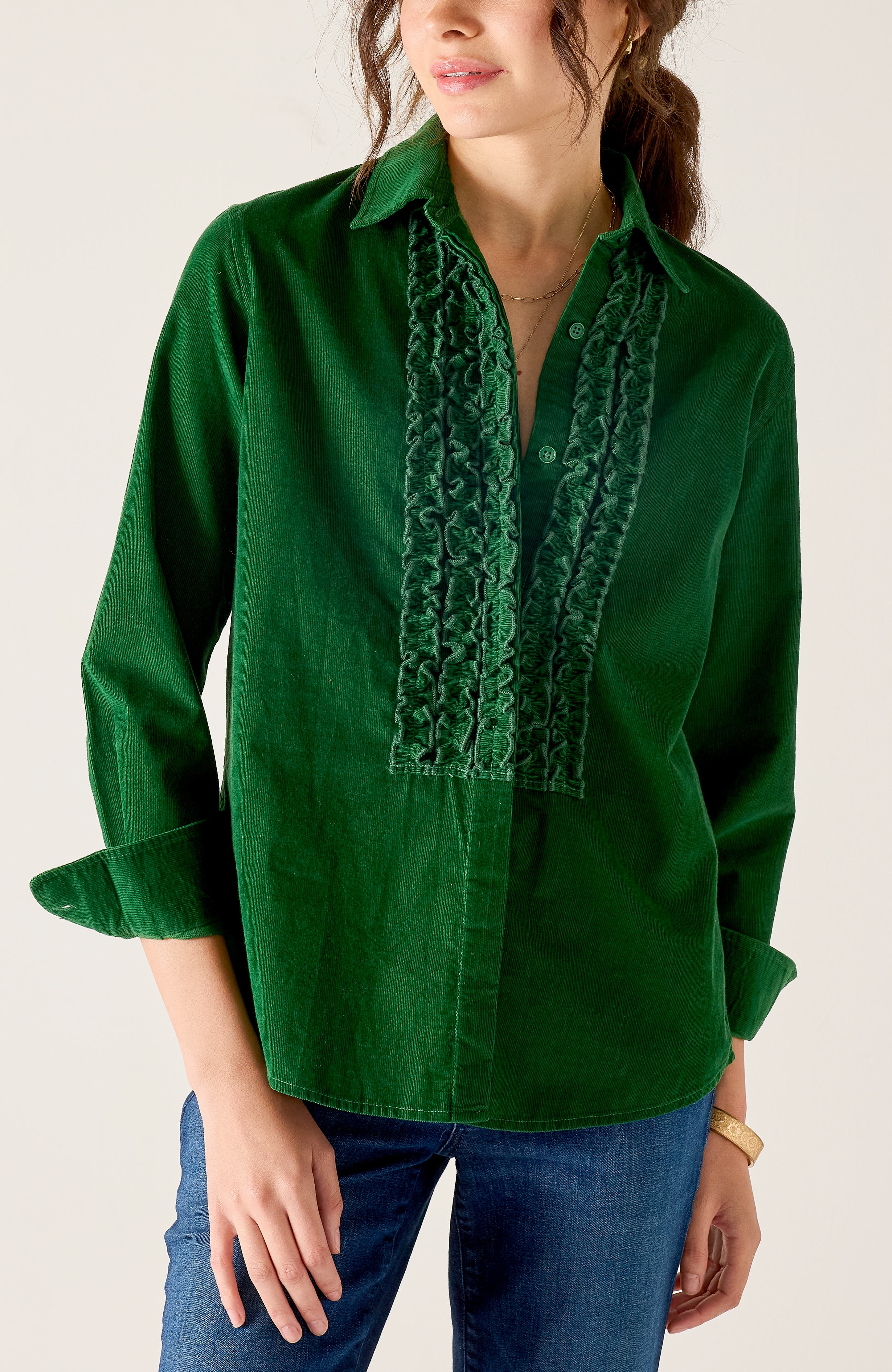 Voyageur by MERSEA Tuxedo Ruffle Shirt | Nordstrom