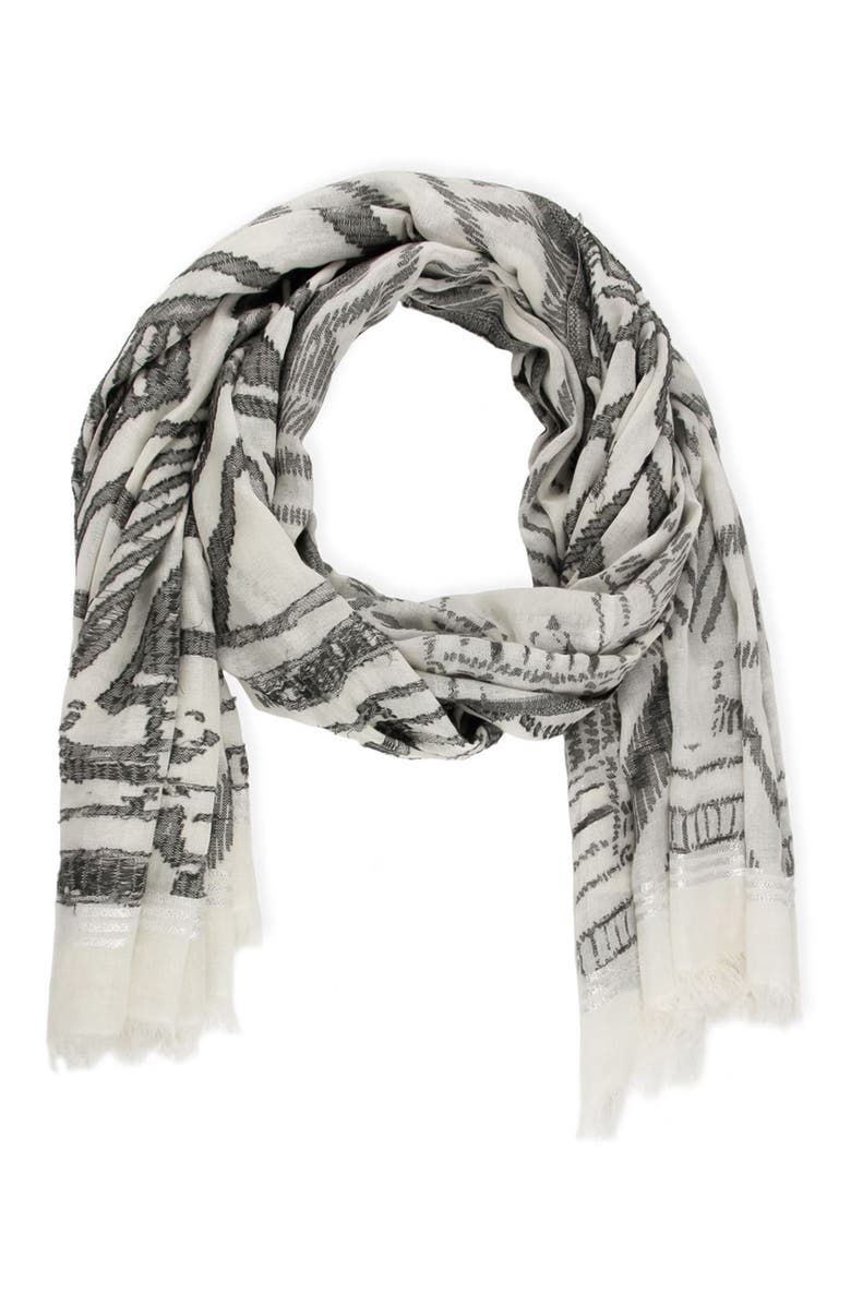 SAACHI Hypnotize Metallic Pattern Eyelash Scarf | Nordstromrack