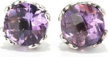 SAMUEL B. Sterling Silver Purple Amethyst Stud Earrings | Nordstromrack